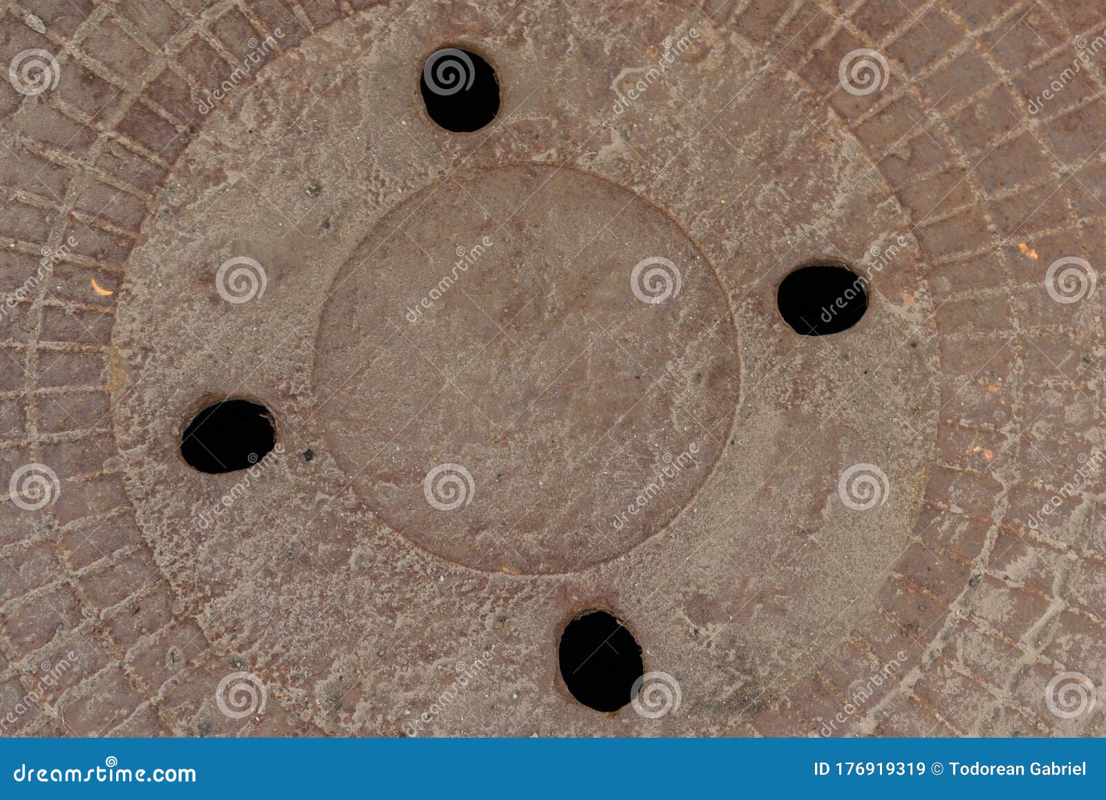 Close-up Photo of a Sewer Cap Stock Image - Image of industry, surface ...