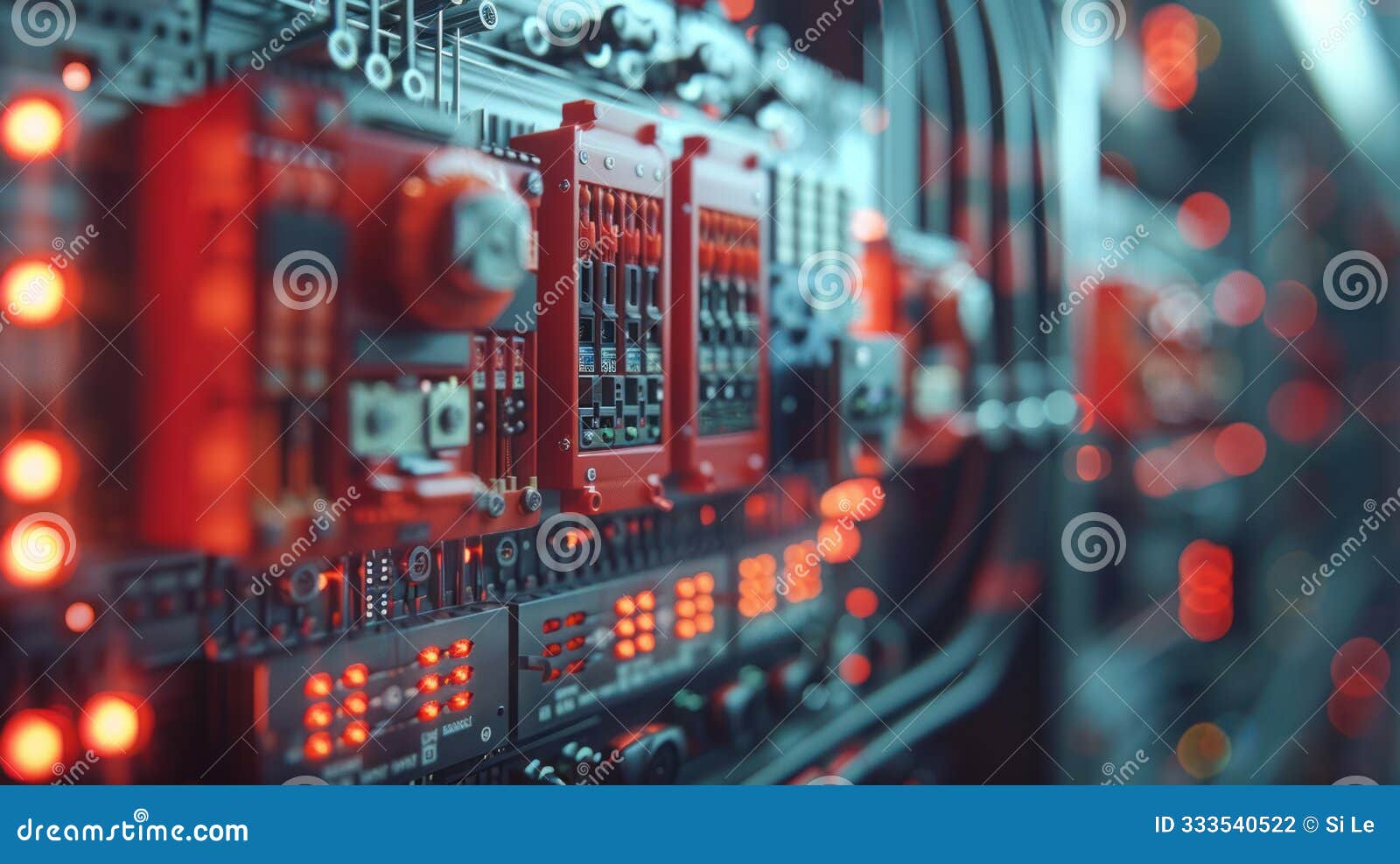 Close-up of Electrical Panel with Fuses and Contactors Stock ...