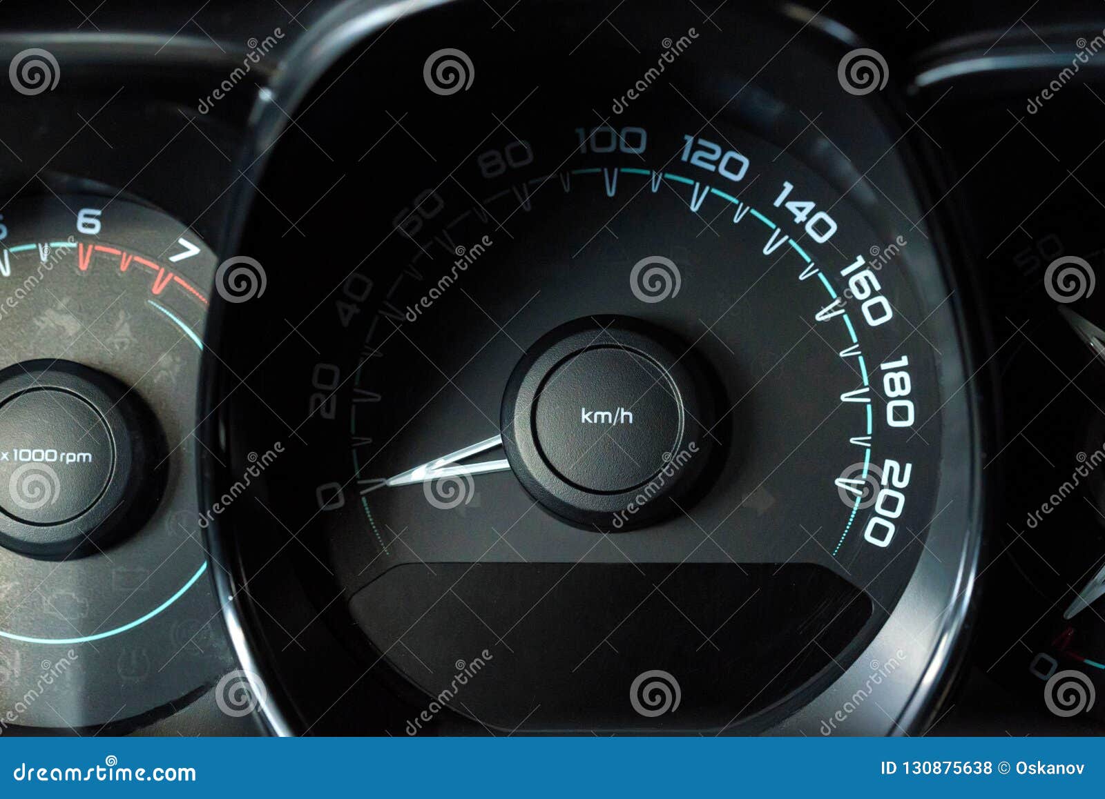 Close Up Image of a Modern Car Speedometer Stock Photo - Image of ...