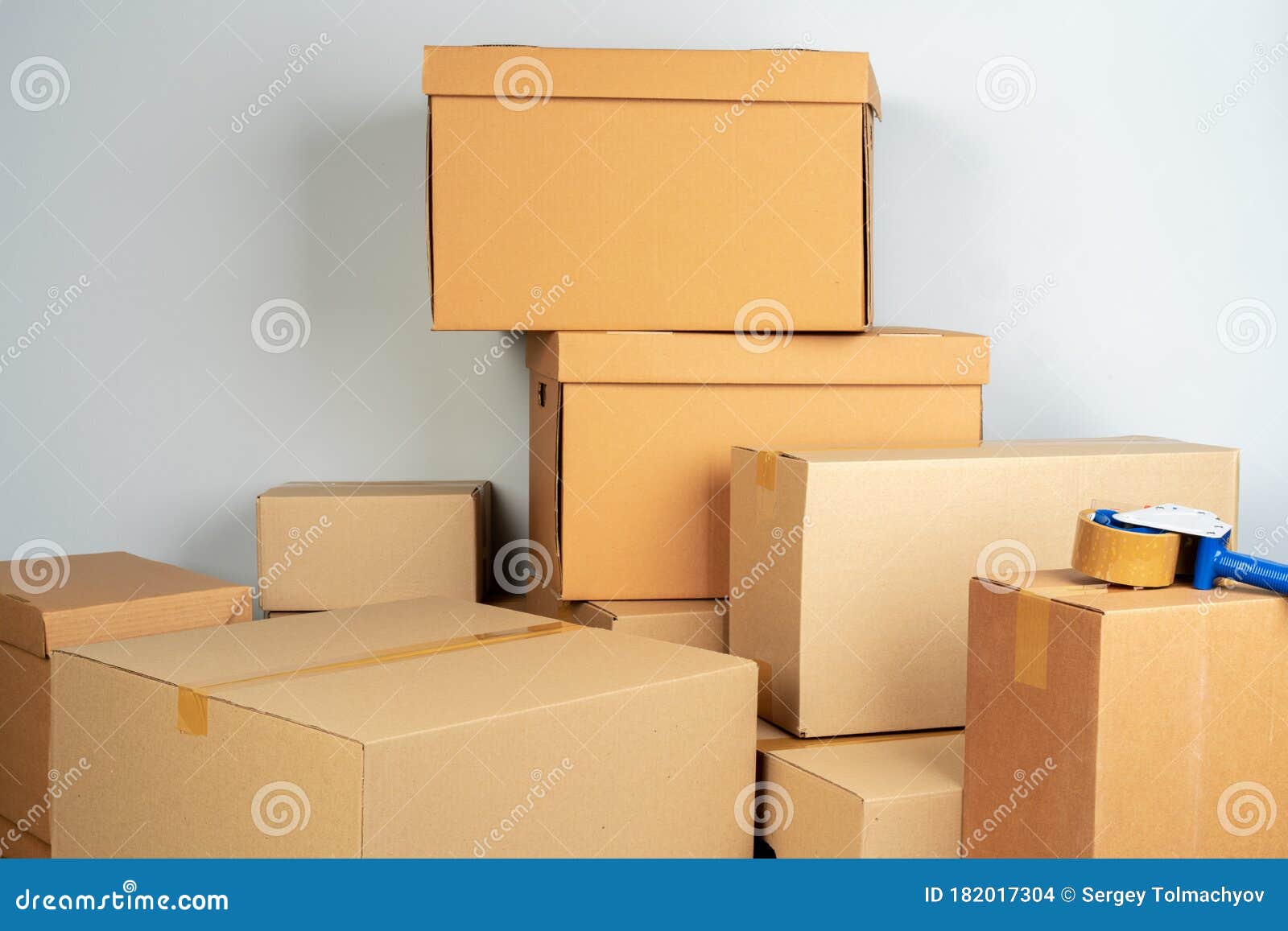 Close Up Photo of a Stack of Moving Boxes Stock Photo - Image of ...