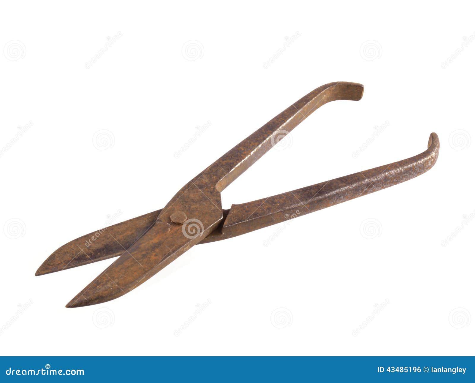 Close Up Photo of Tin Snips on a White Background Stock Photo - Image ...