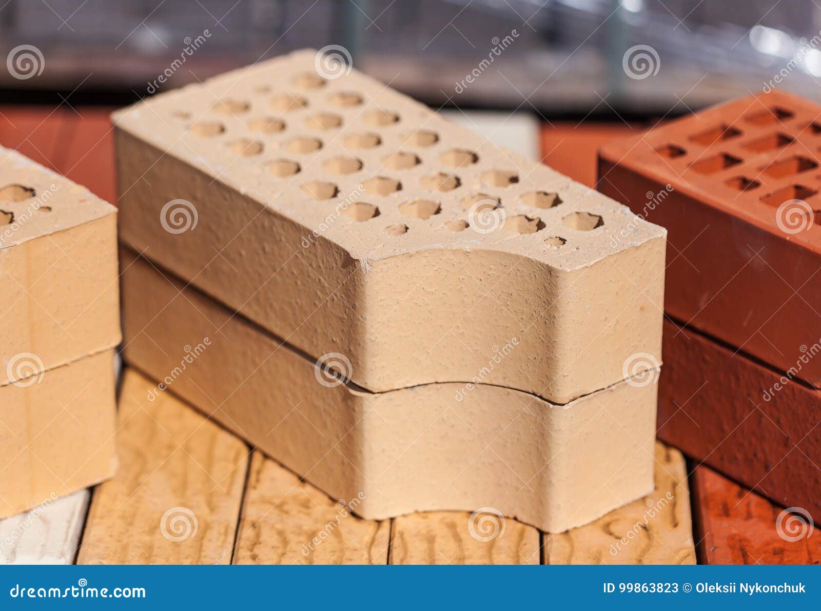 Close-up Photo of Two Beige Cladding Bricks Stock Image - Image of ...