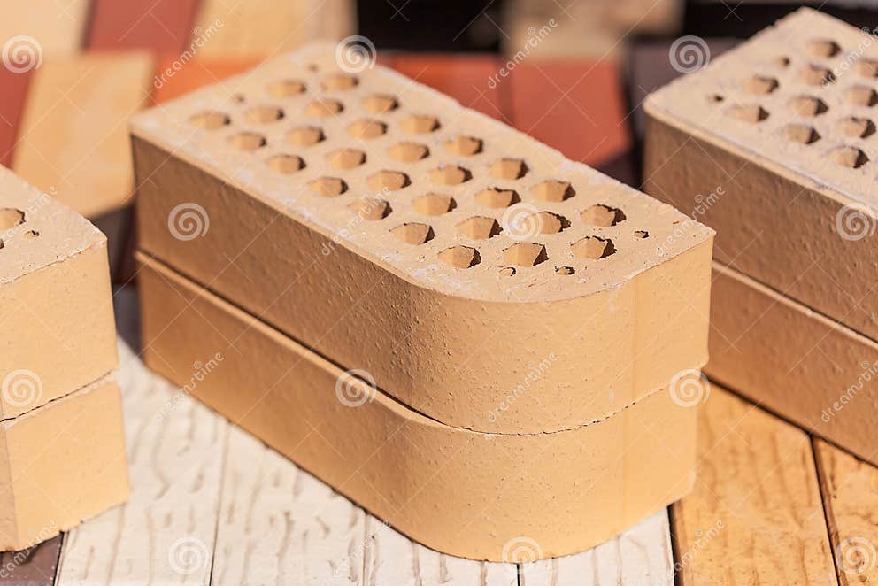 Close-up Photo of Two Beige Cladding Bricks Stock Image - Image of ...