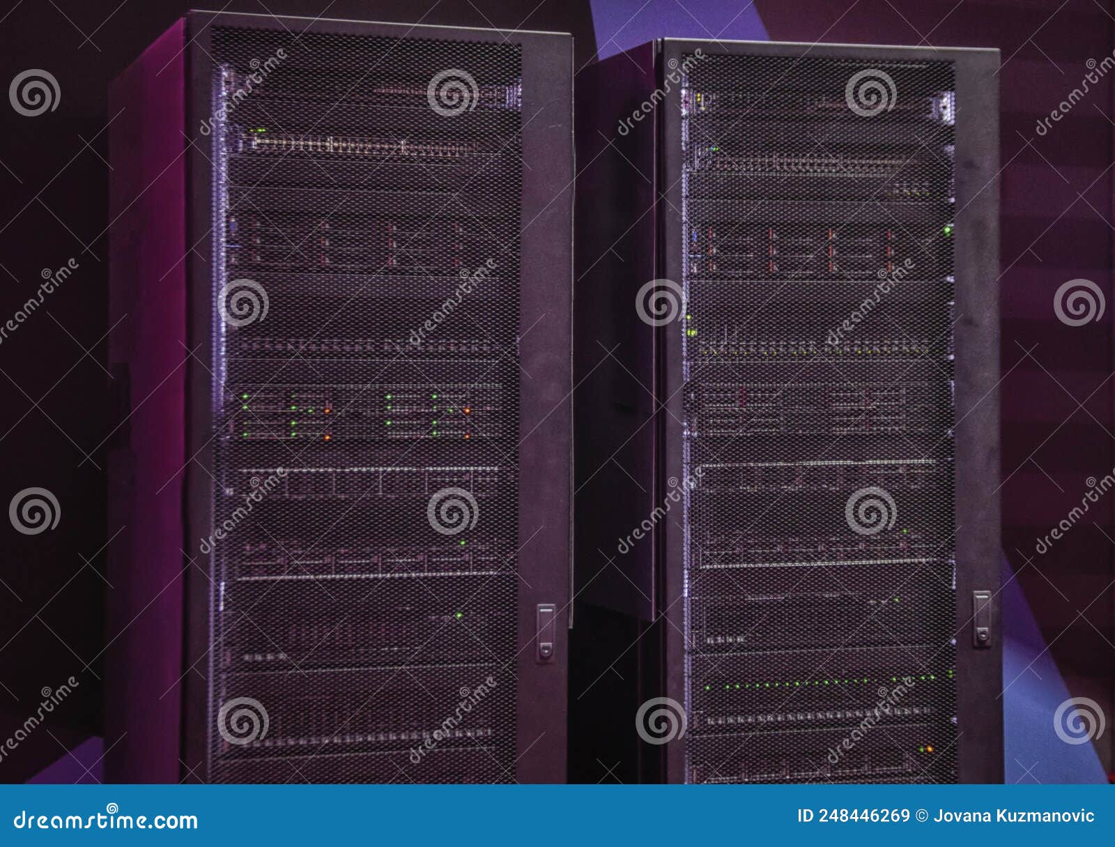 Two Server Racks stock image. Image of room, business - 248446269