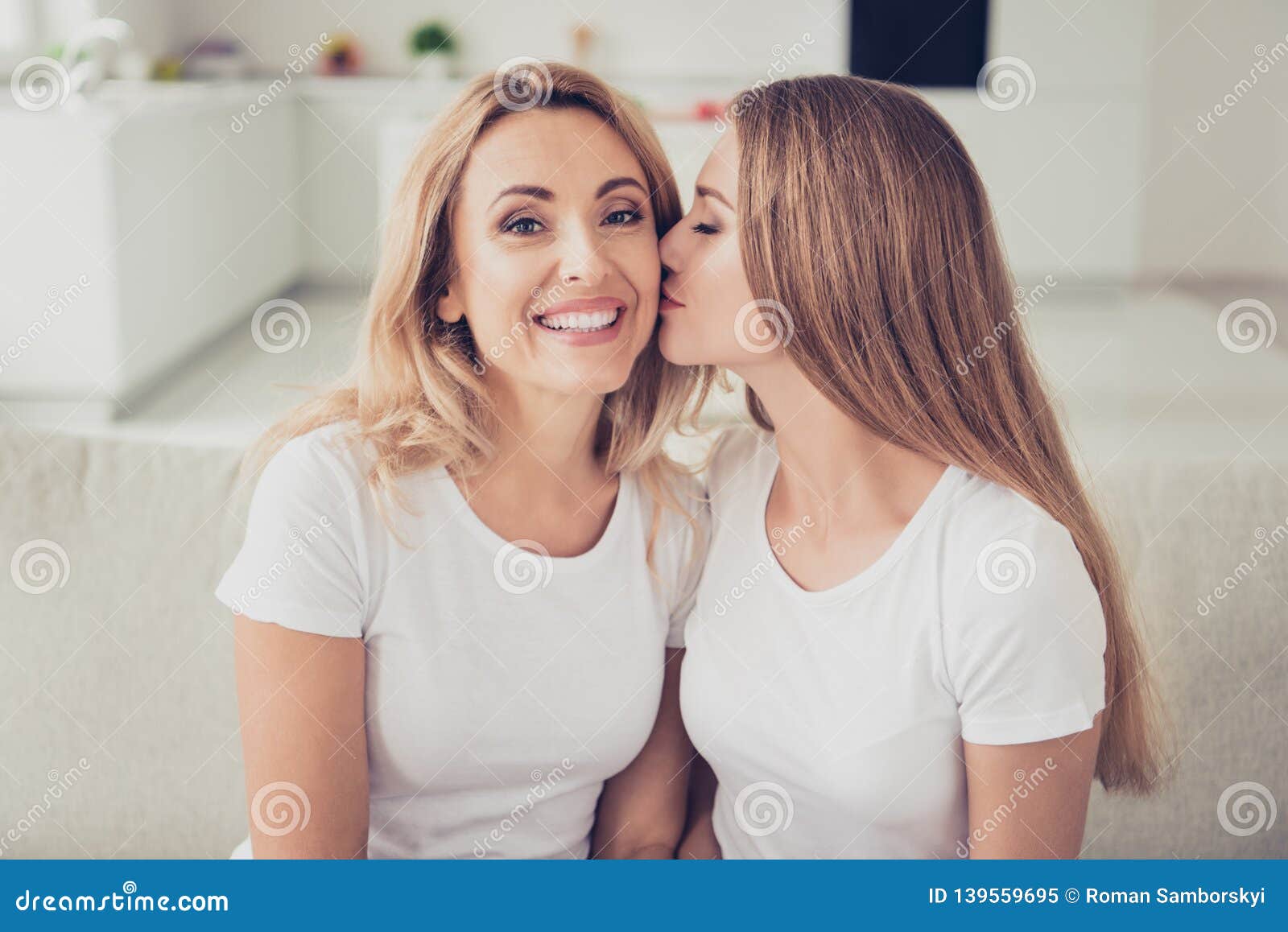 Close Up Photo Two People Mum And Teen Daughter Buddies Motherhood