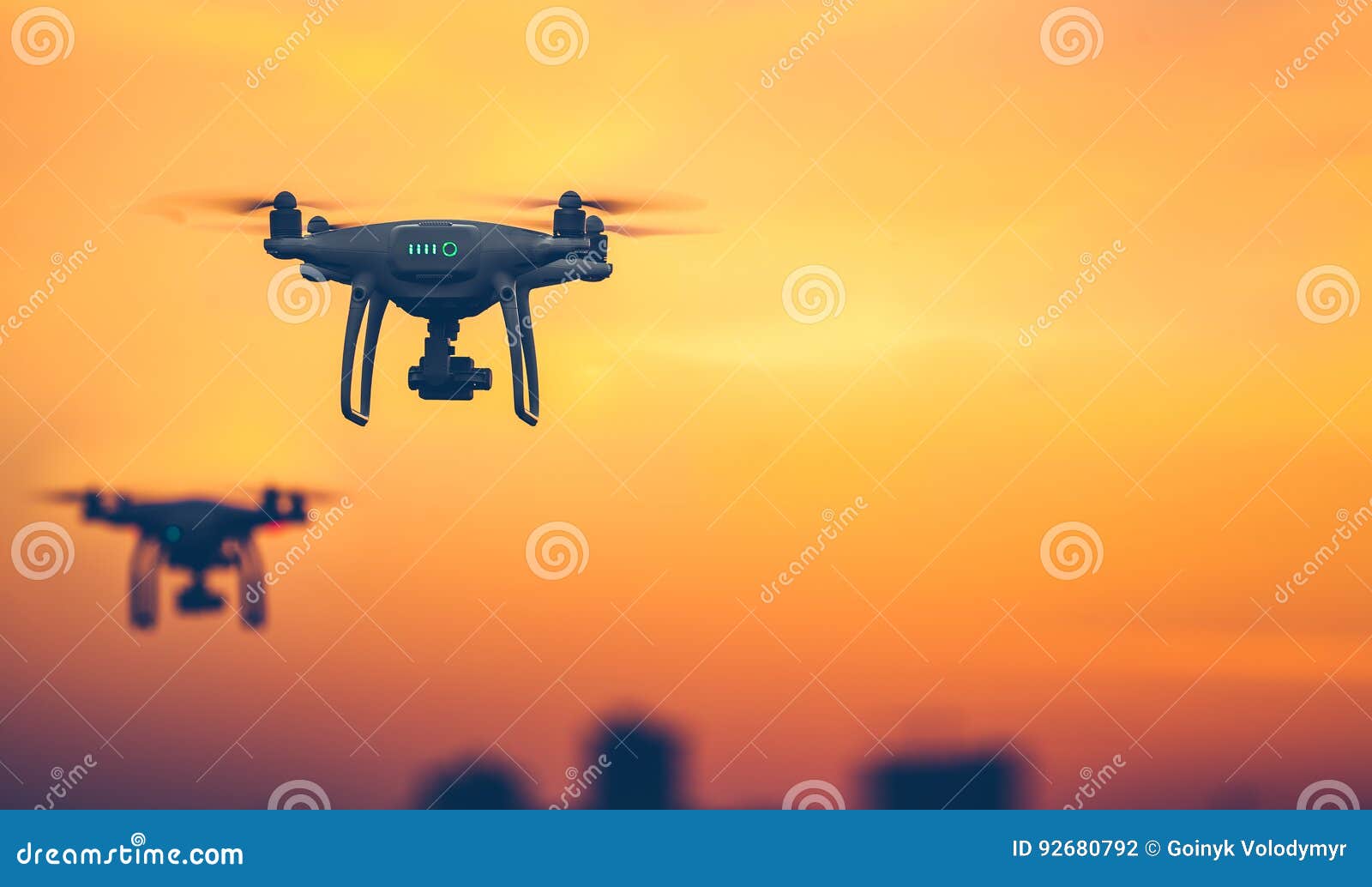 Close Up Photo of Two Professional Remote Control Air Drones Stock ...