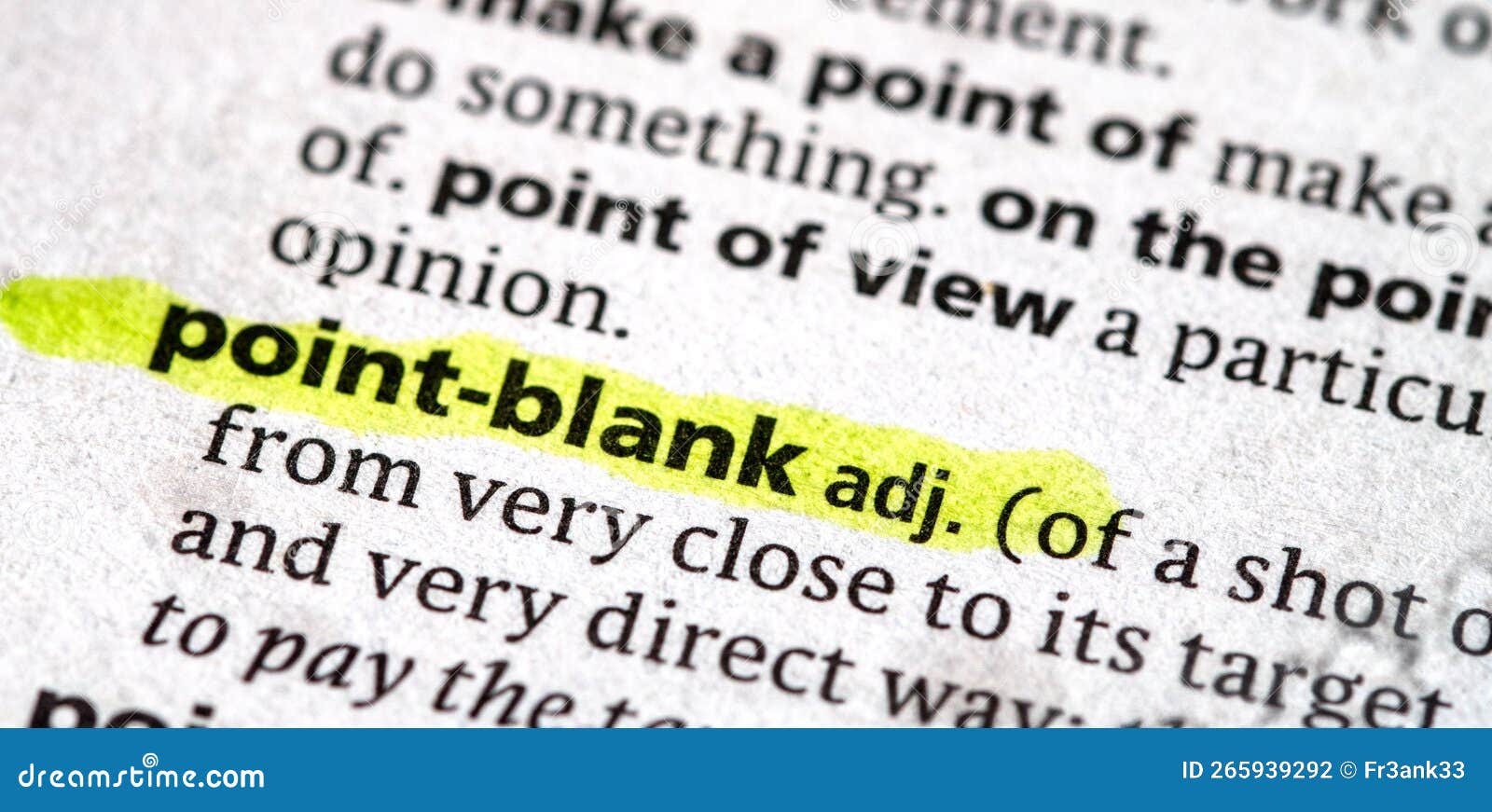 Point blank stock photo. Image of bullet, word, close - 265939292