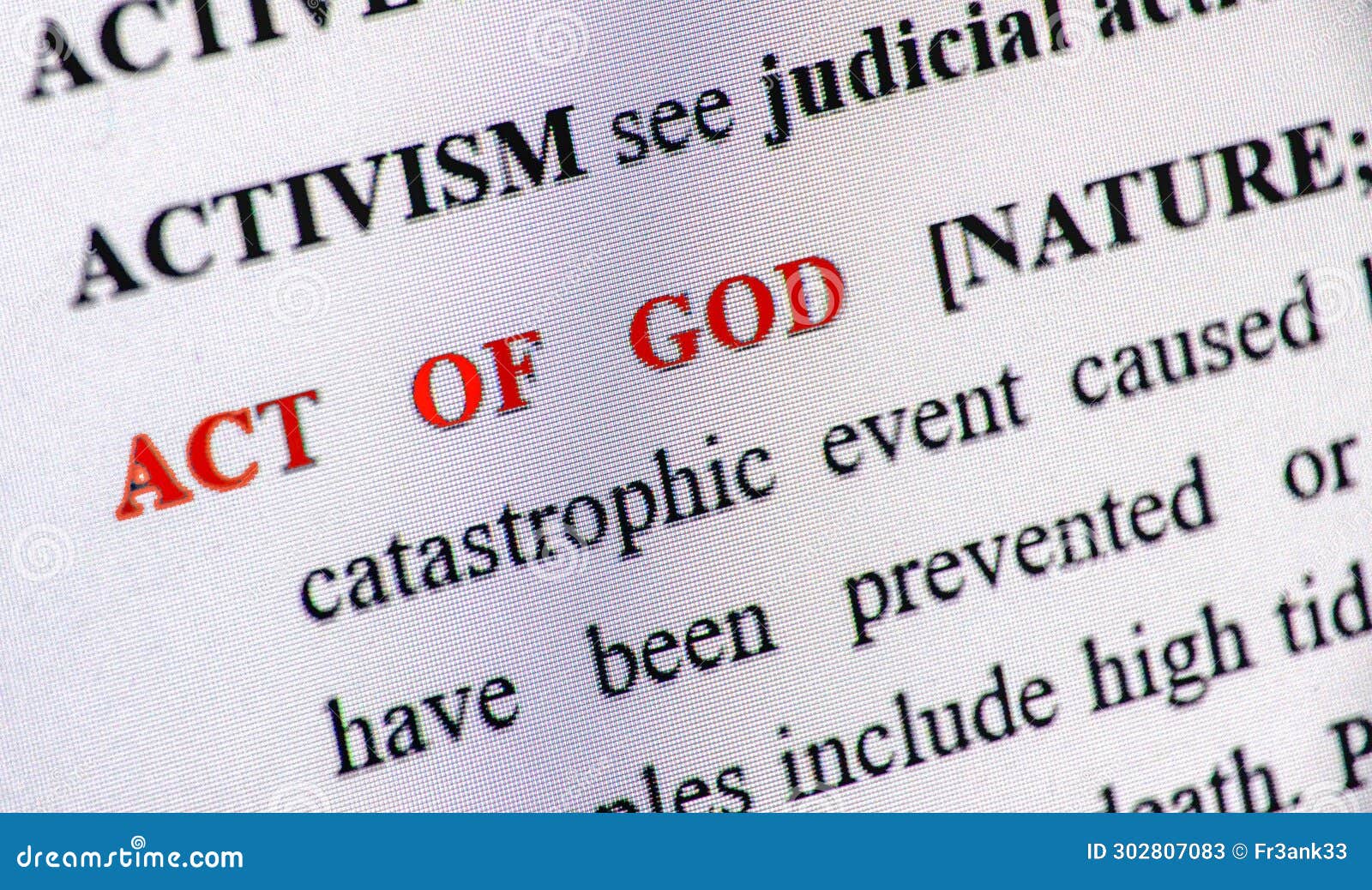 Act of god stock image. Image of dictionary, control - 302807083