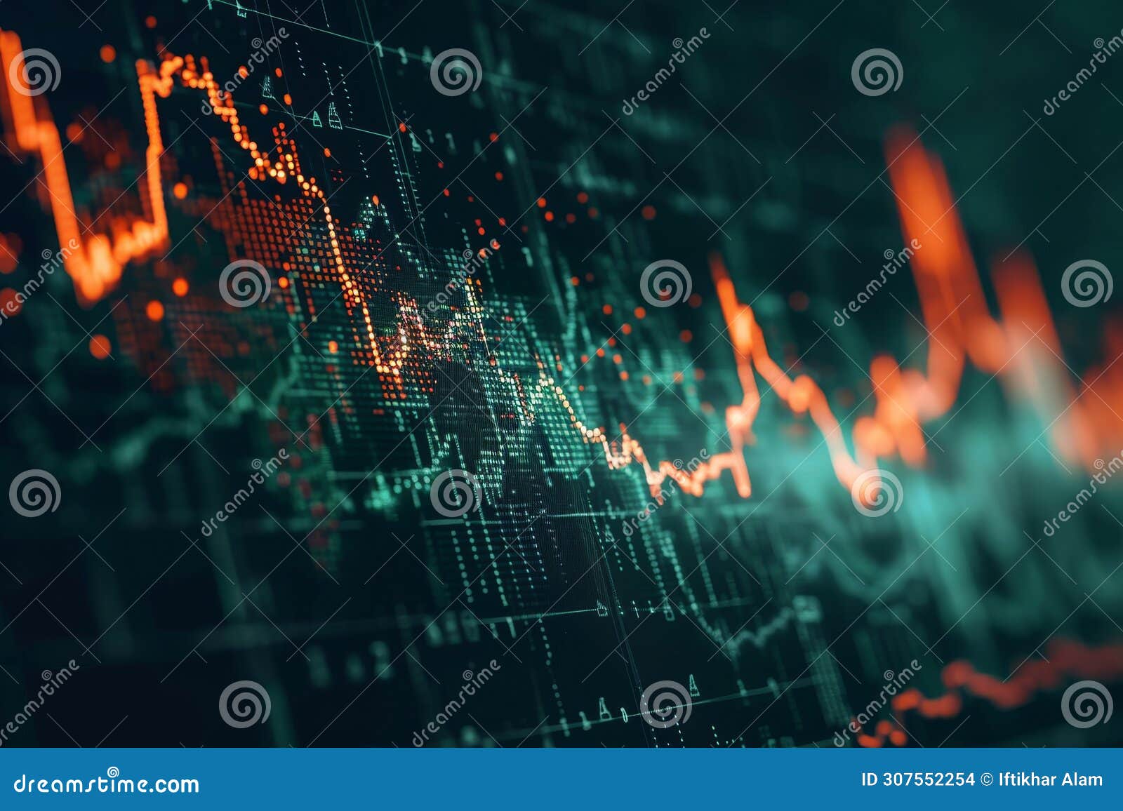 The Close-up Photograph Captures a Detailed View of a Stock Chart ...
