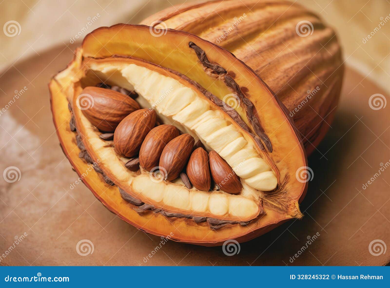Close-up Of A Cocoa With Detailed Textures And Oval Shapes Stock Image ...