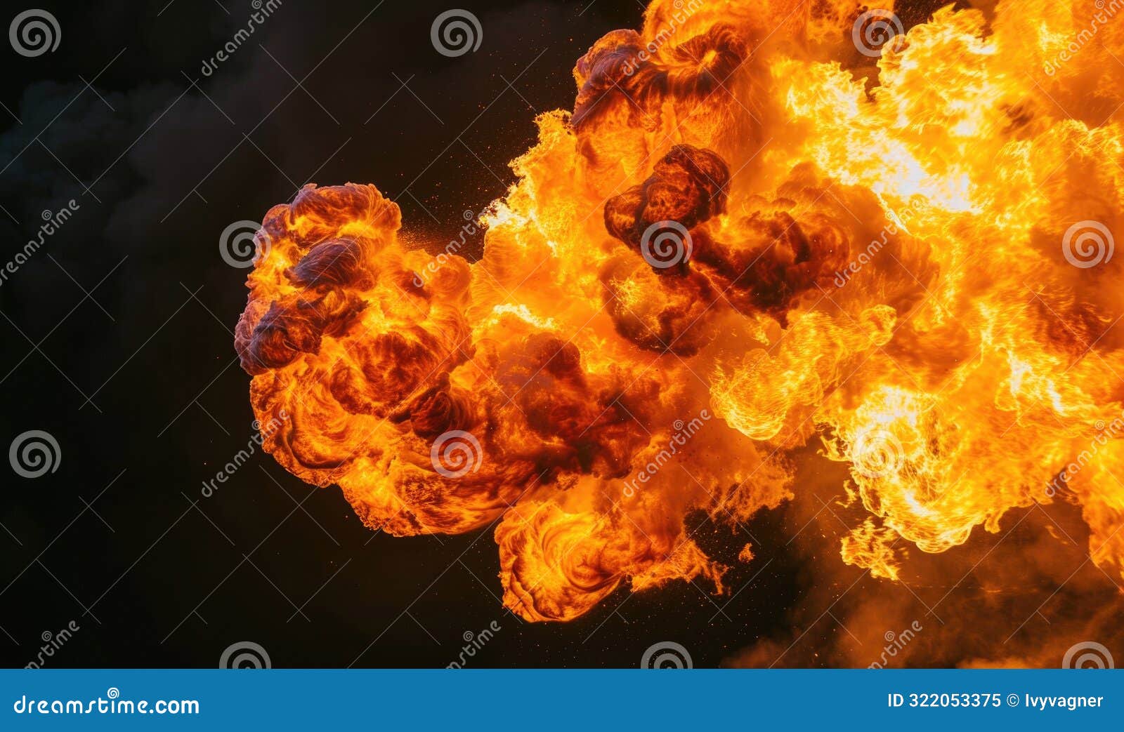 Close-up Photograph of a Controlled Explosion, with Flames Igniting ...