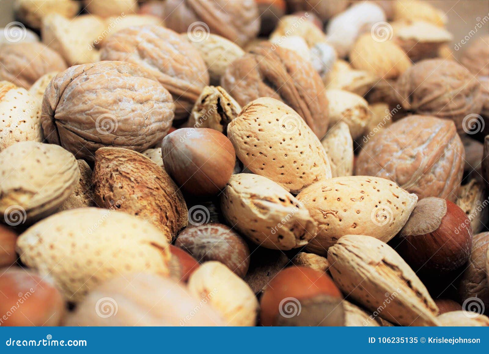 Mixed nuts in shell stock image. Image of nuts, almond - 106235135