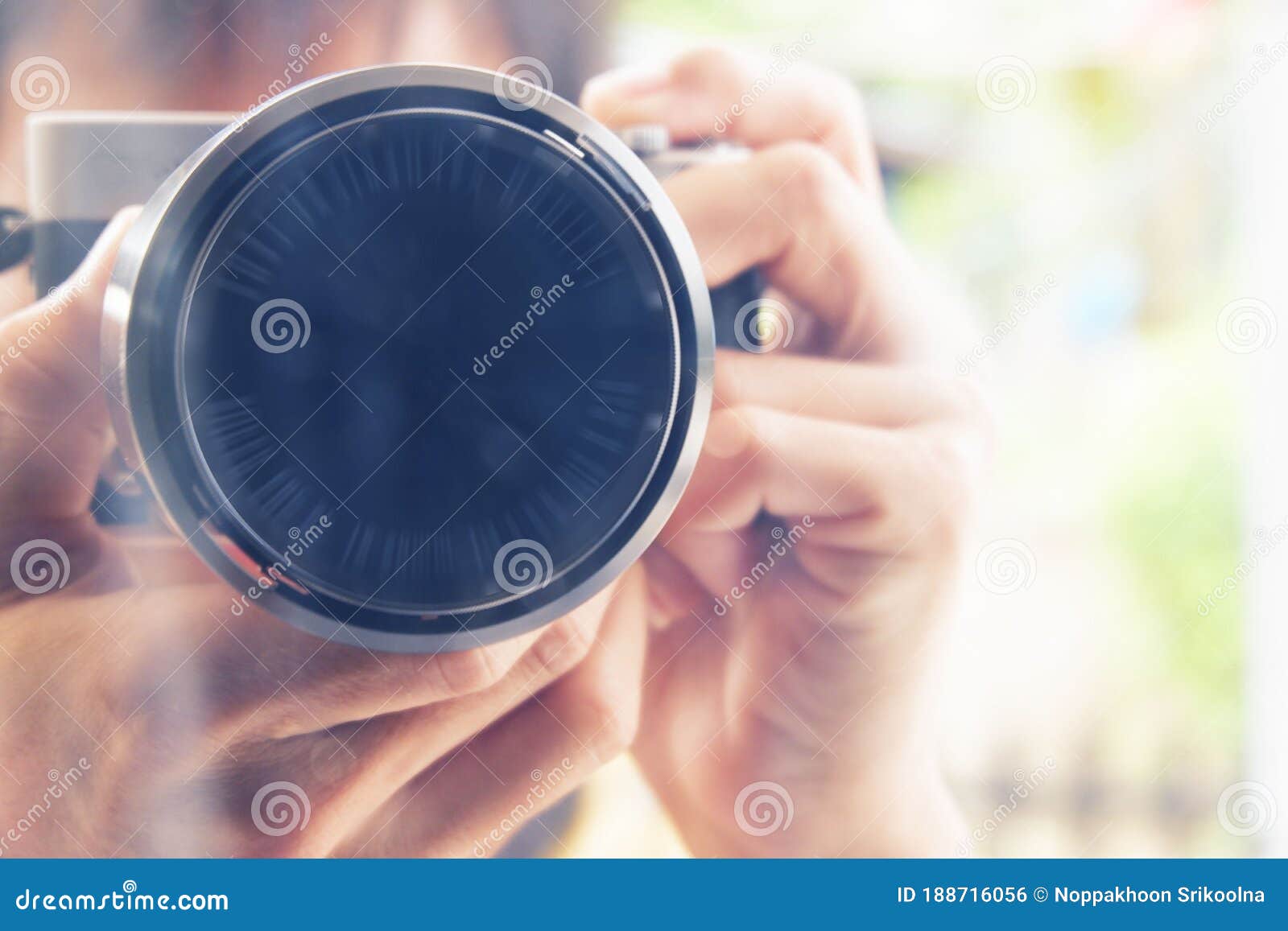 Close Up of Photographer is Take a Photo Stock Photo - Image of front ...