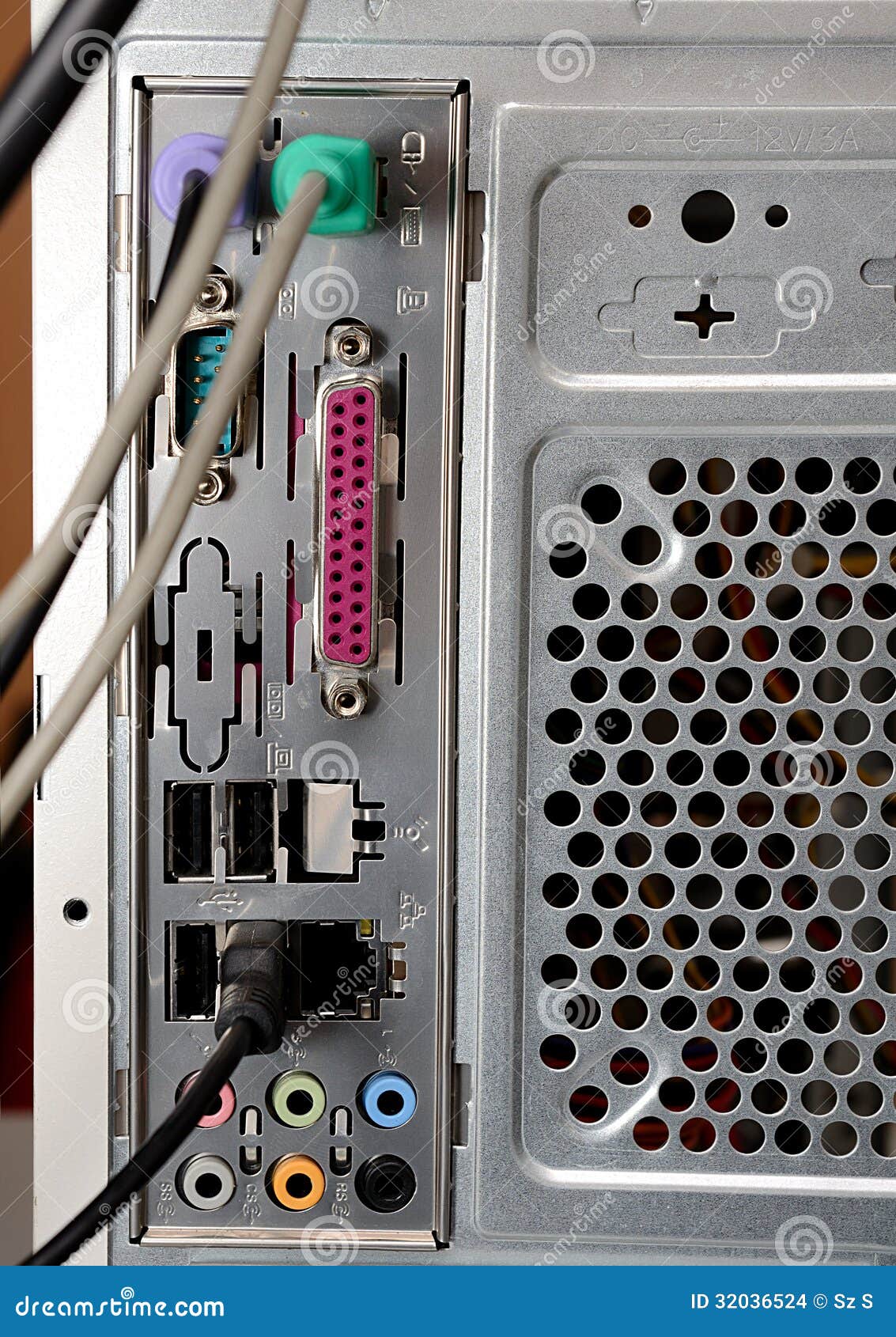 Close-up Photography of Back of Computer Stock Photo - Image of ...