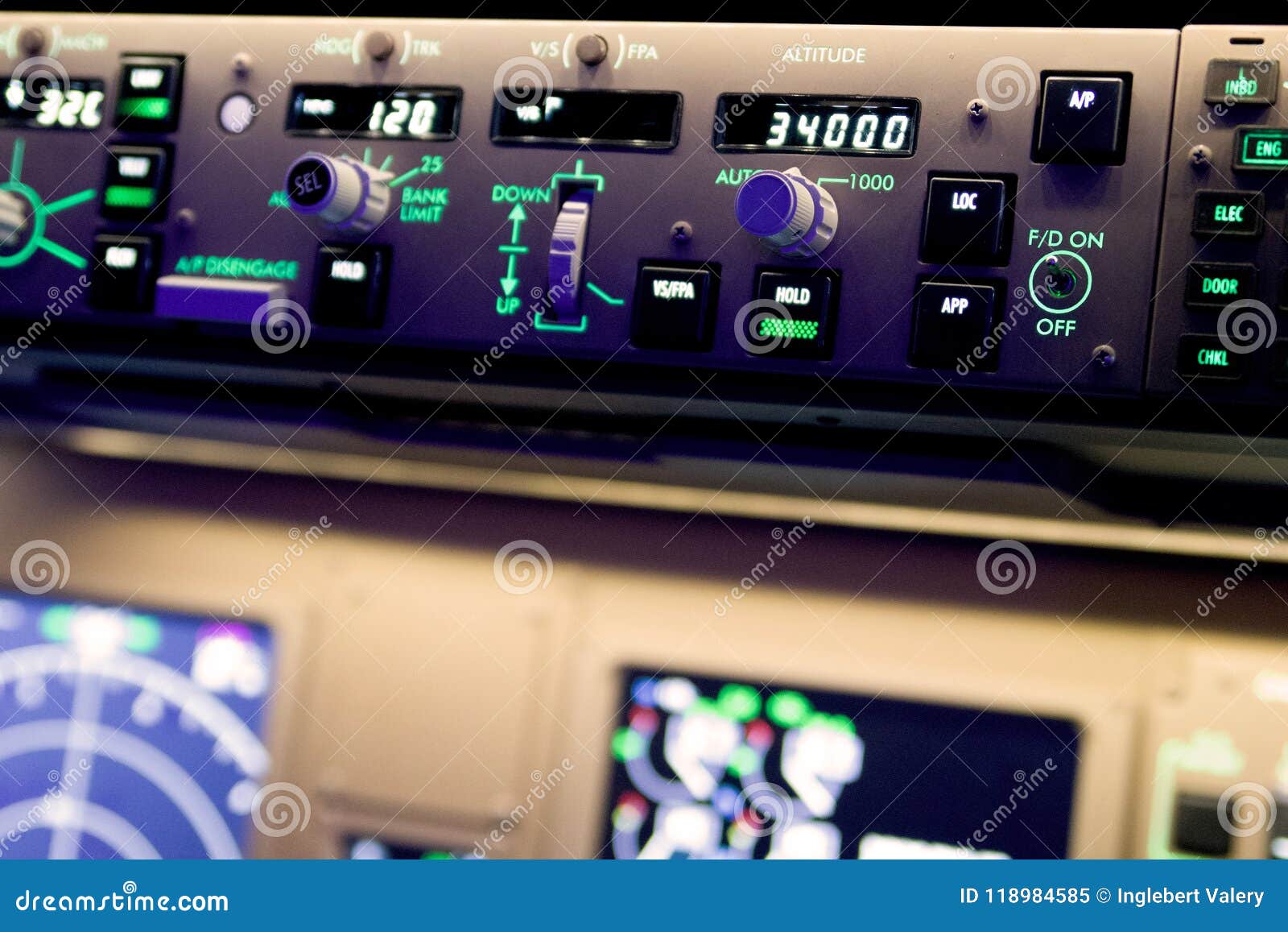 Close Up Photography of a Boeing 777 Autopilot Stock Image - Image of ...