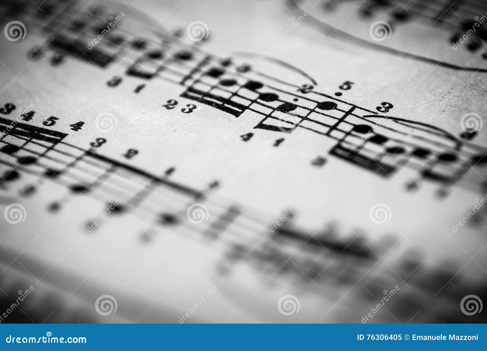Close Up of Piano Classic Music Score and Notes Stock Image - Image of ...