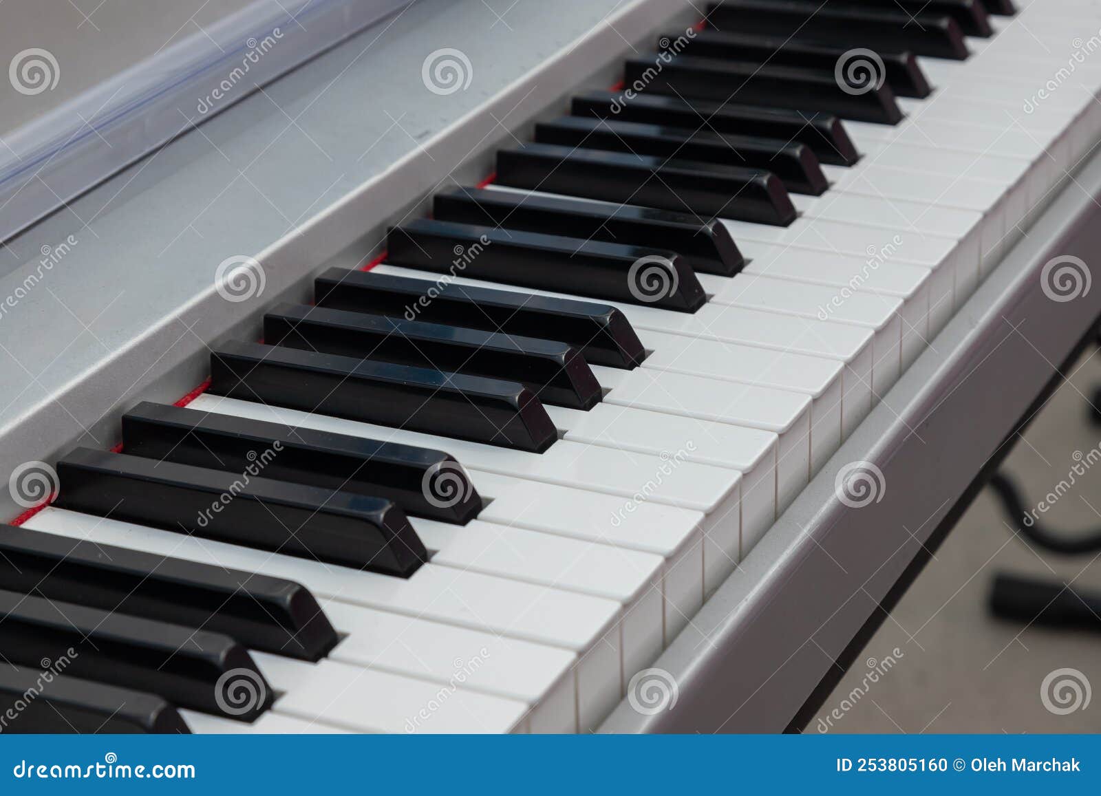 Close-up of Piano Keys. Close Frontal View, Black and White Piano Keys ...