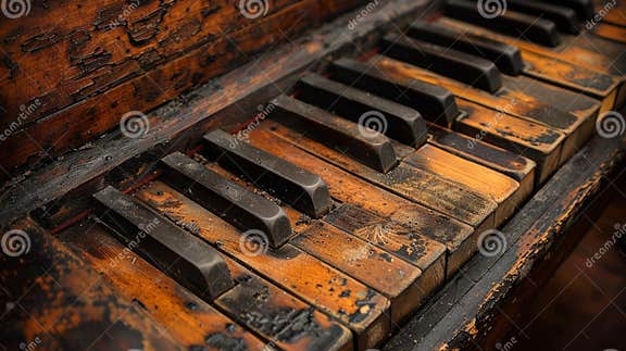 A Close Up of a Piano with Some Rust on it, AI Stock Photo - Image of ...