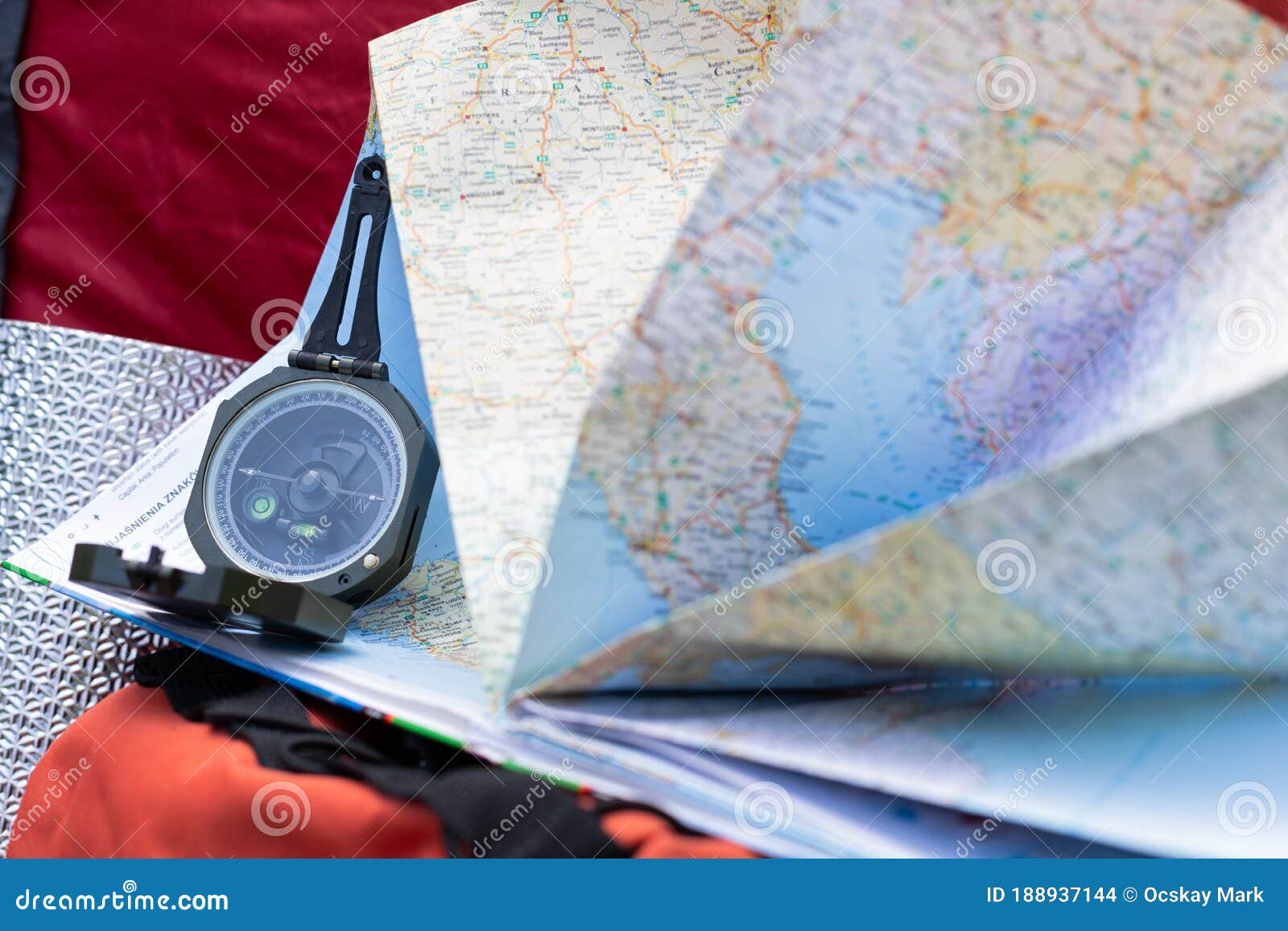 Compass and Map - Camping Trip Stock Photo - Image of camp, active ...
