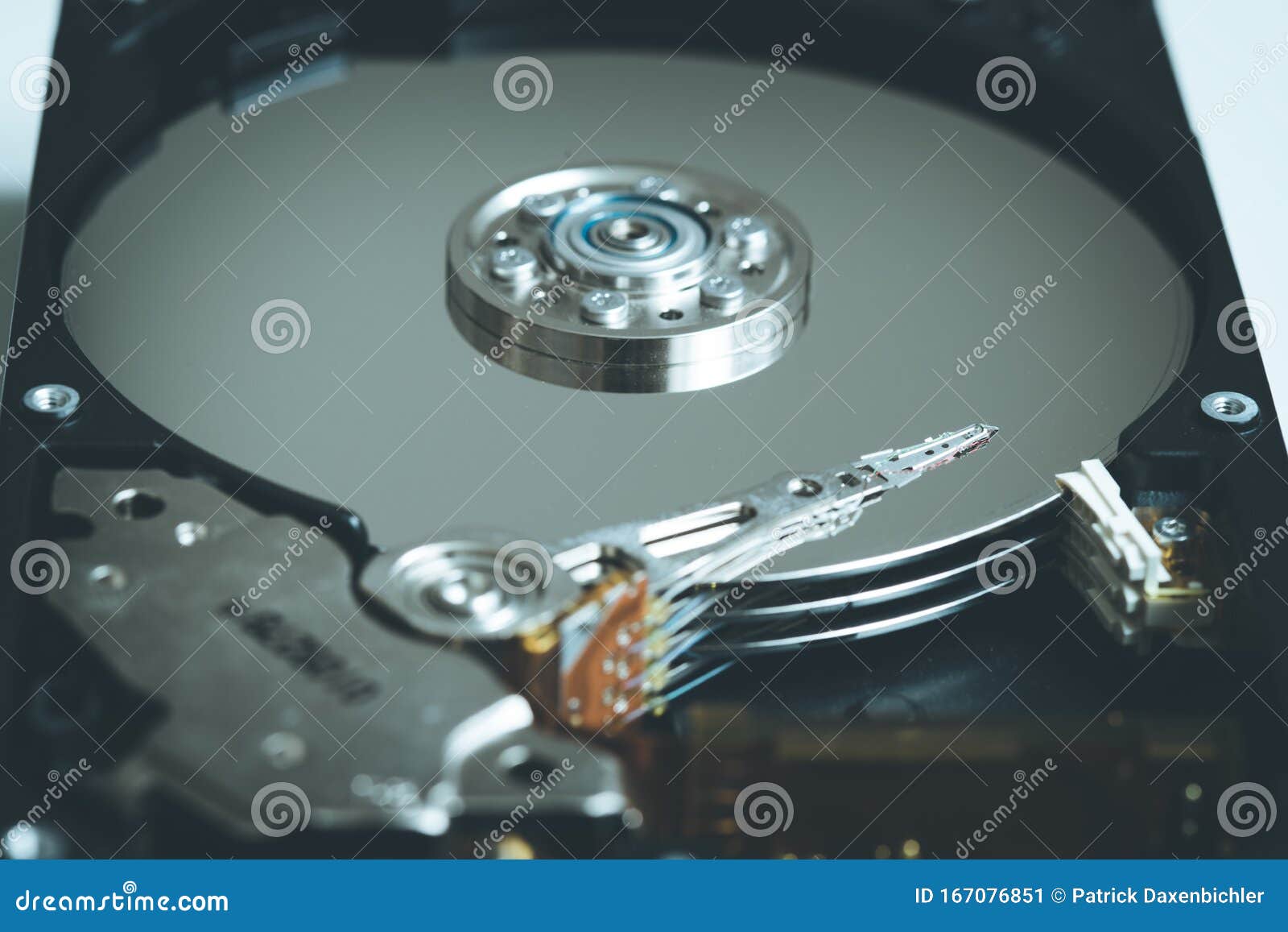 Storage, Backup and Cloud Concept: Close Up of Hard Disk Drive Stock ...