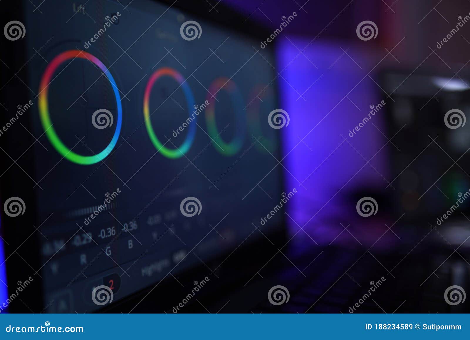 Close Up the Picture Display Color Correction Grading Video Footage of ...