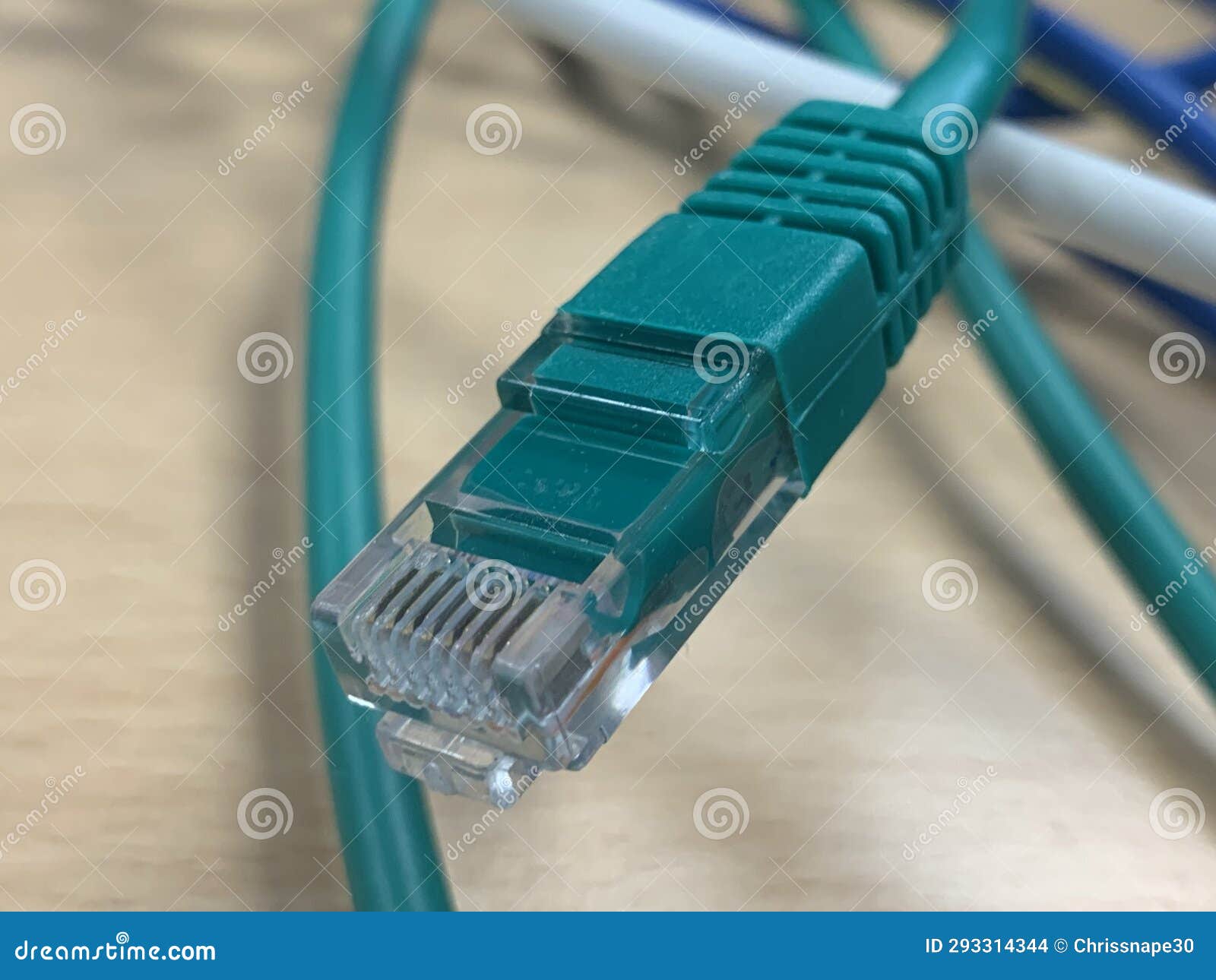 Close Up Picture of a Green Network Cable Stock Photo - Image of ...