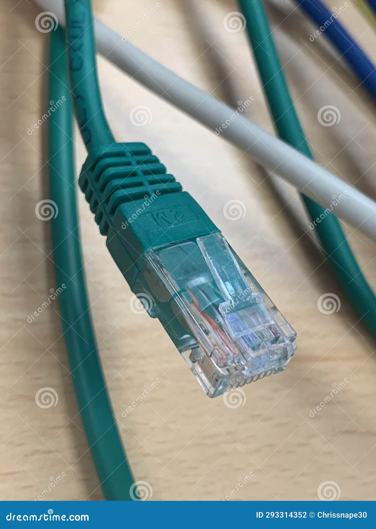 Close Up Picture of a Green Network Cable Stock Photo - Image of ...