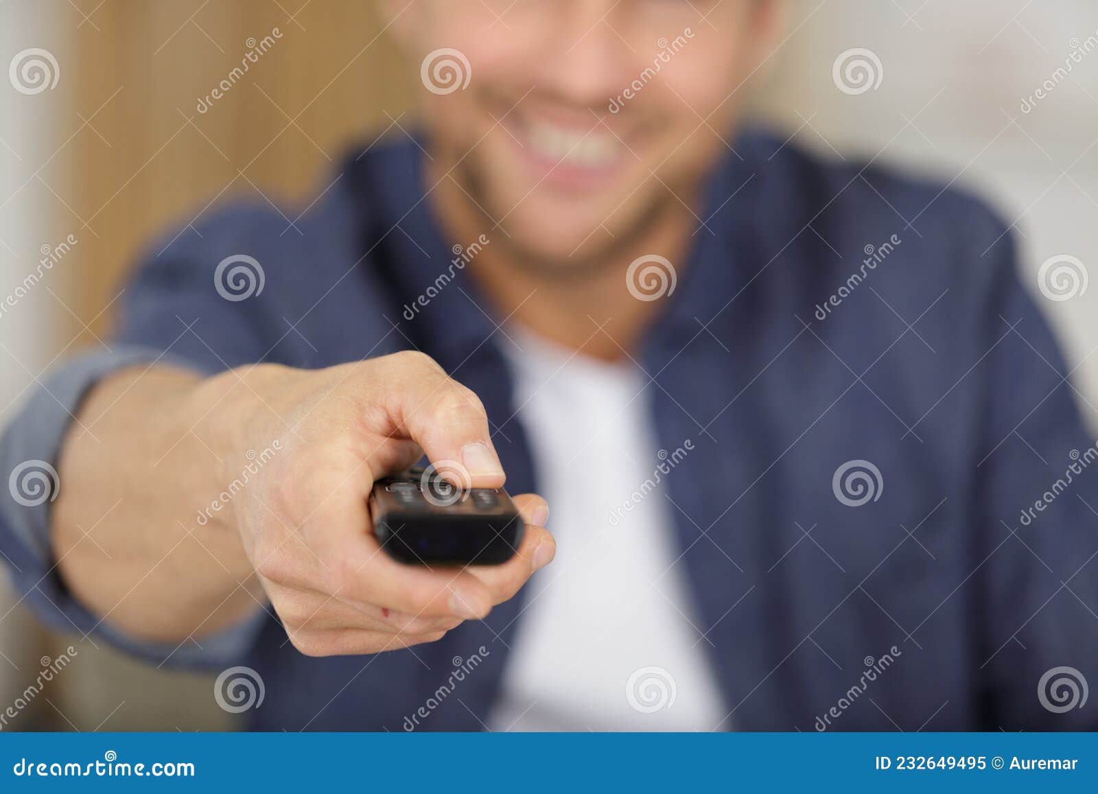 Close Up Picture Man Holding Remote Control Stock Image - Image of ...
