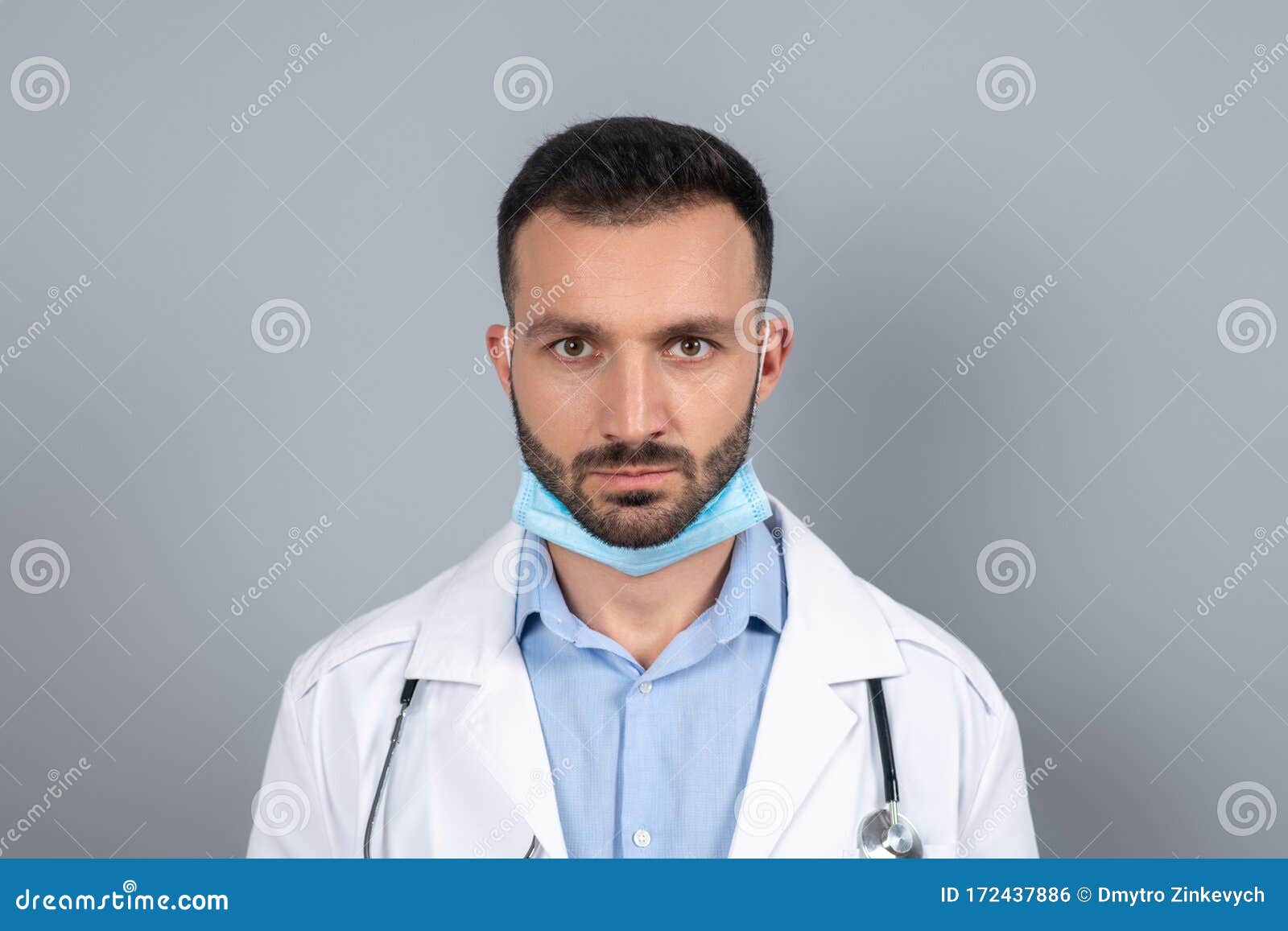 Close Up Picture of a Serious Doctor Stock Photo - Image of mustache ...