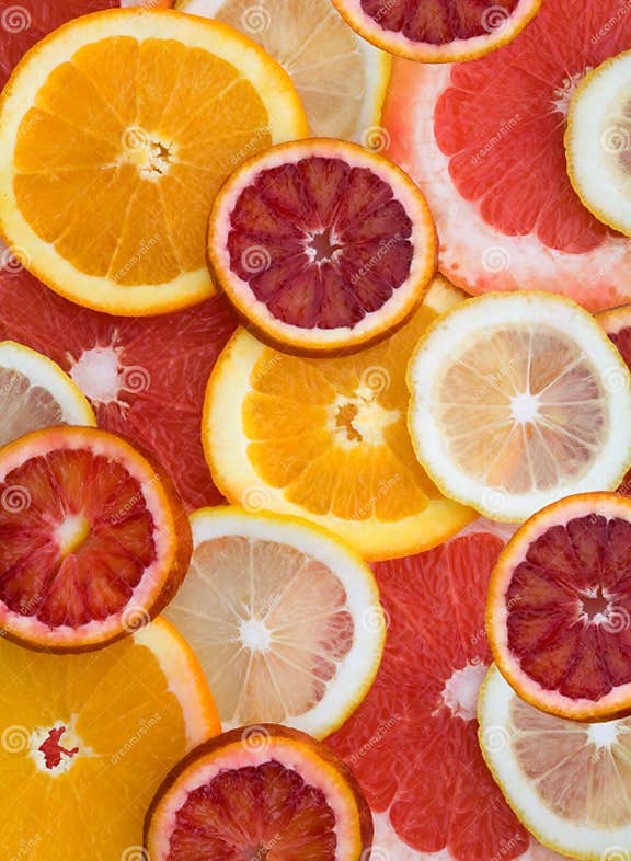 Close-up of Pieces of Cut Citrus Stock Photo - Image of grapefruit ...