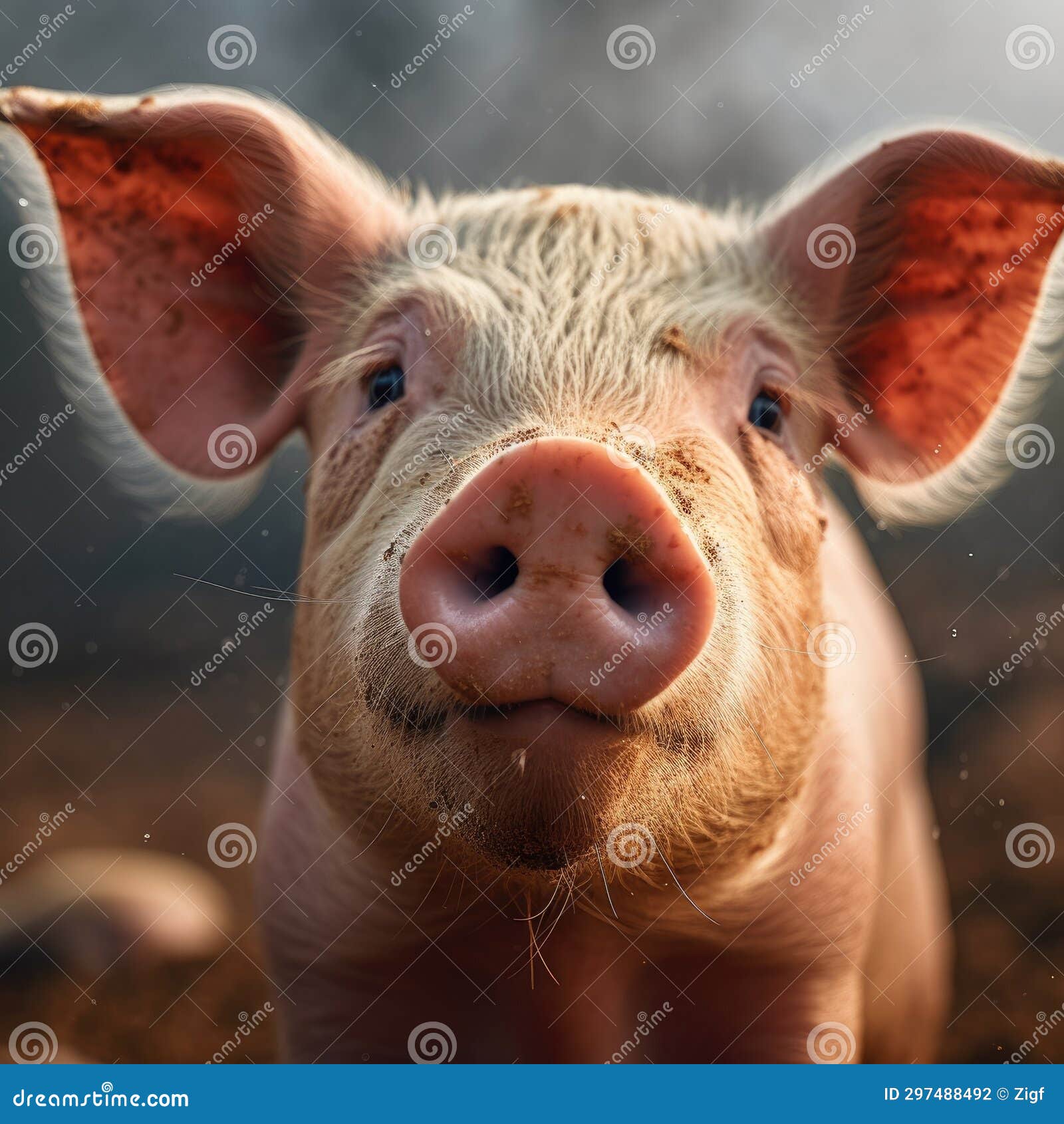 Close Up of Pig Looking at Camera Stock Illustration - Illustration of ...