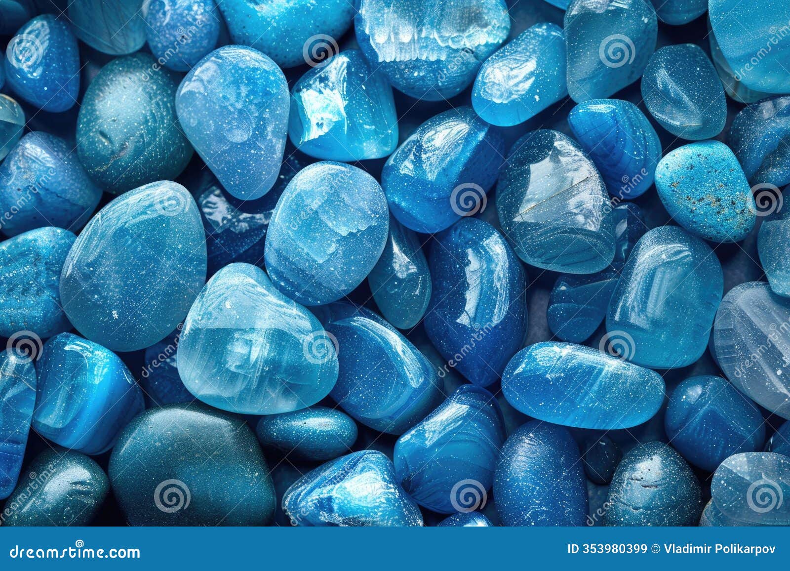 Pile Of Blue Pebbles. Stones For Backgrounds Or Textures Royalty-Free ...