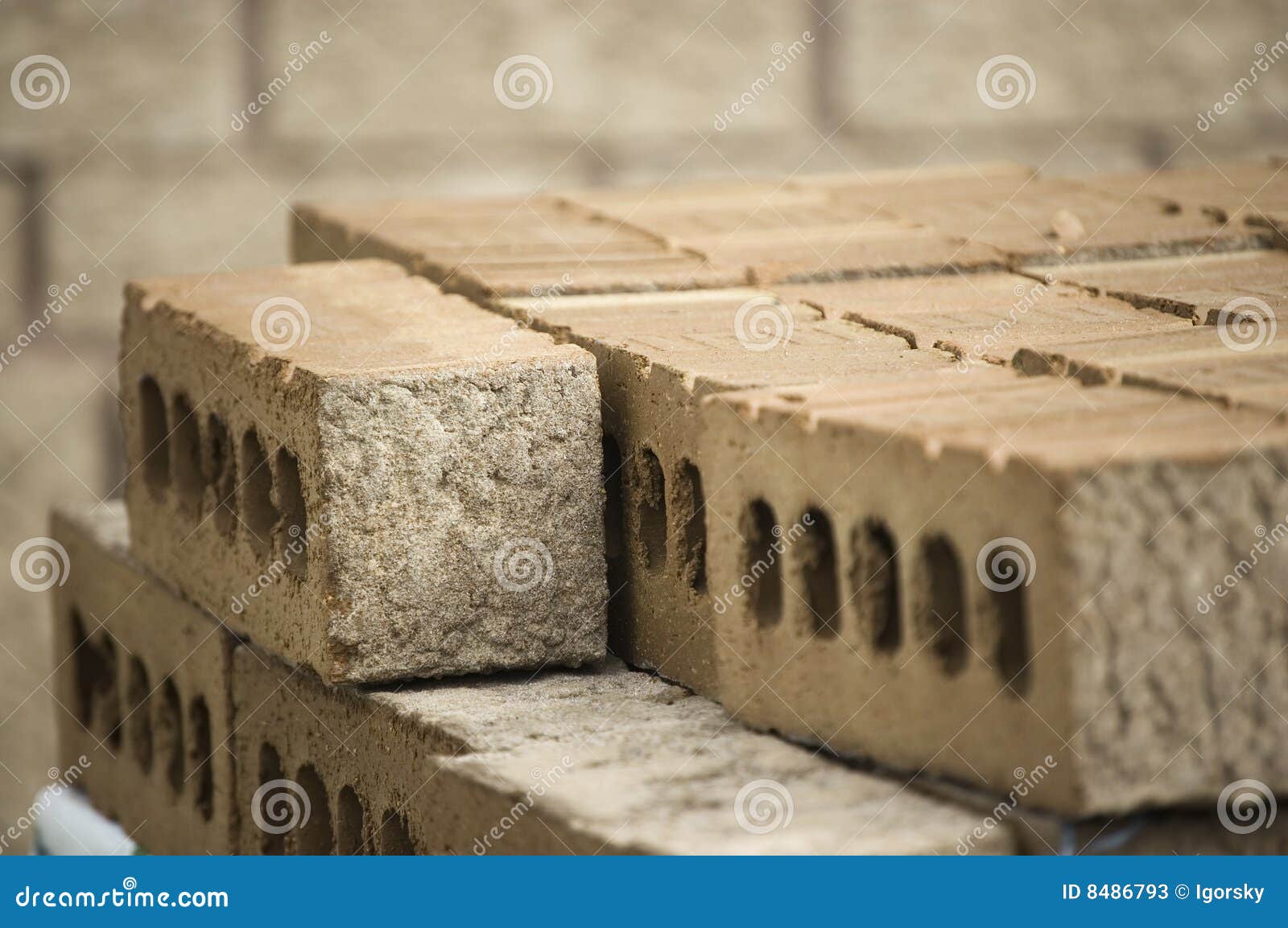 A Pile Of Bricks From A Demolished Brick Wall. A Pile Of Broken Bricks ...