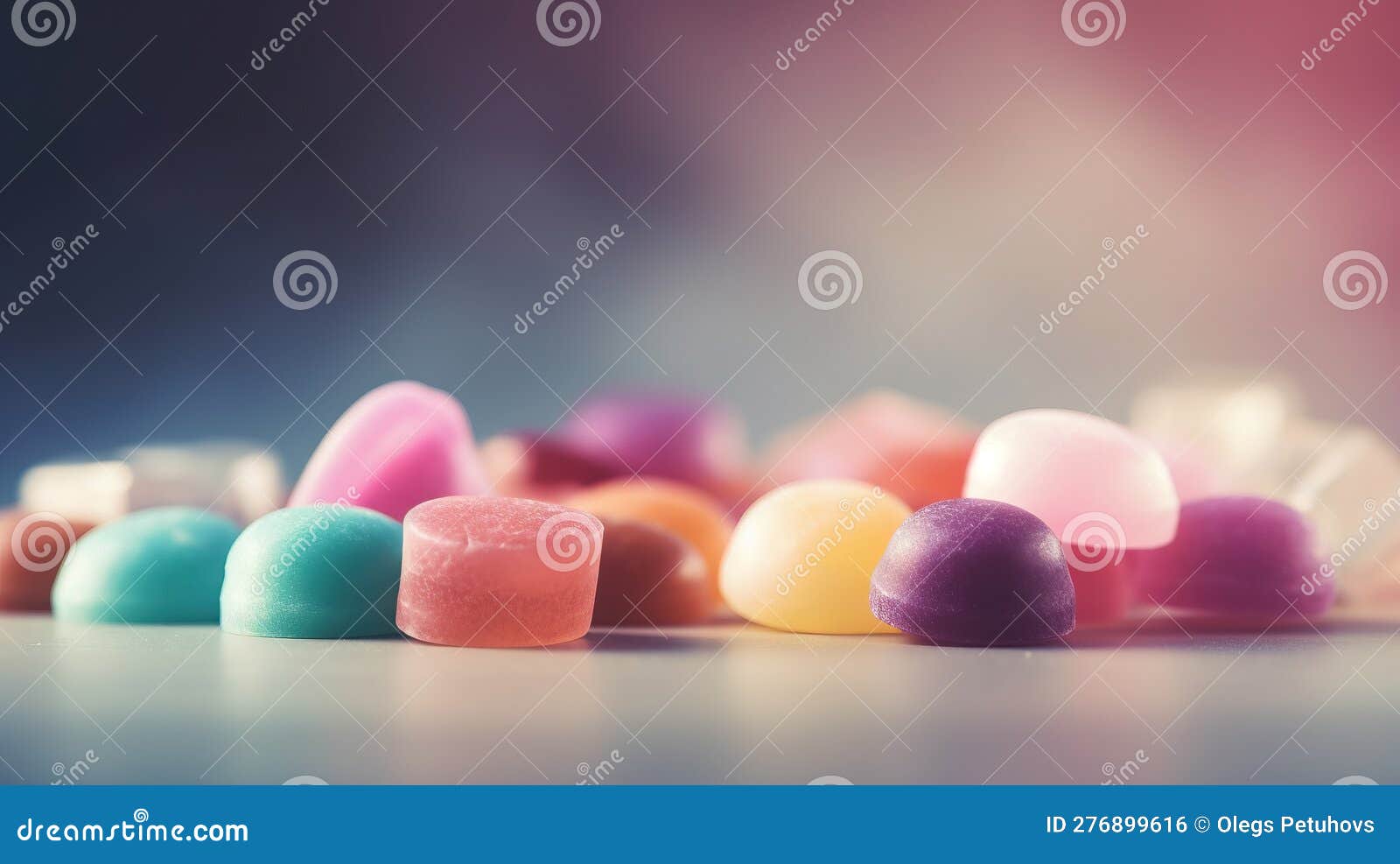 A Close Up of a Pile of Candy on a Table Stock Illustration ...