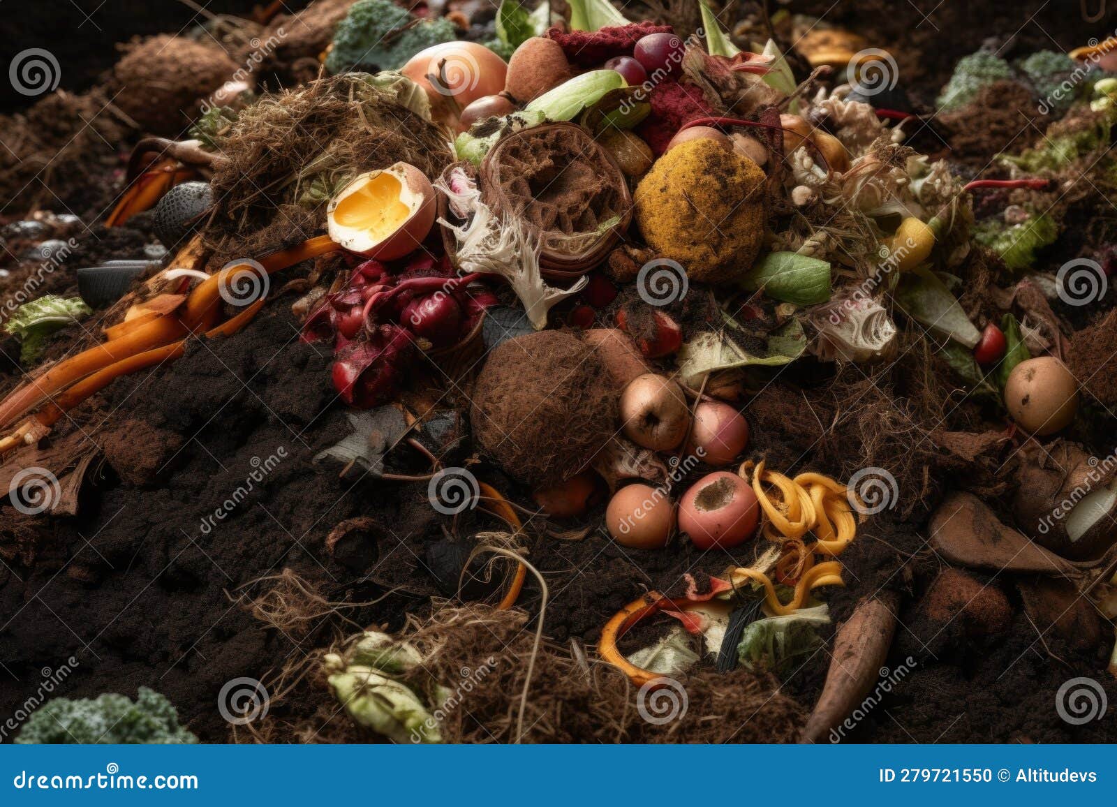 Close-up of Pile of Compost, Teeming with Life Stock Illustration ...