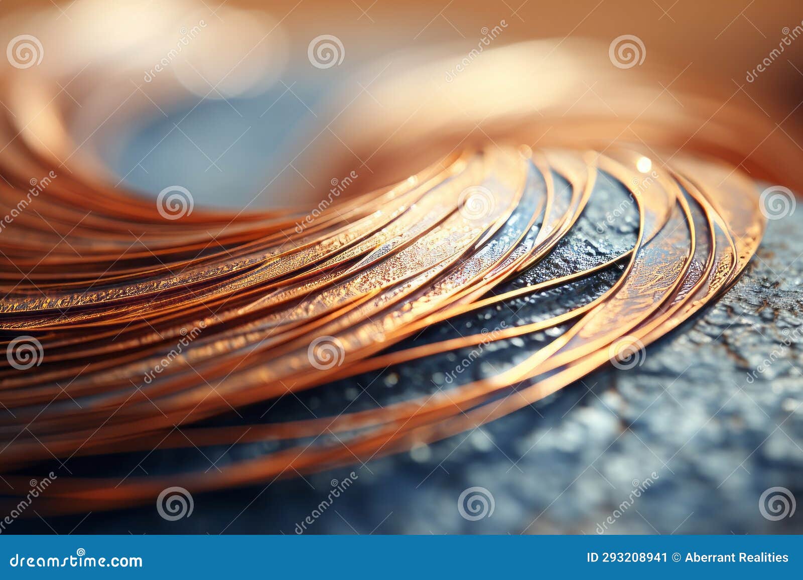 A Close Up of a Pile of Copper Wire Stock Illustration - Illustration ...