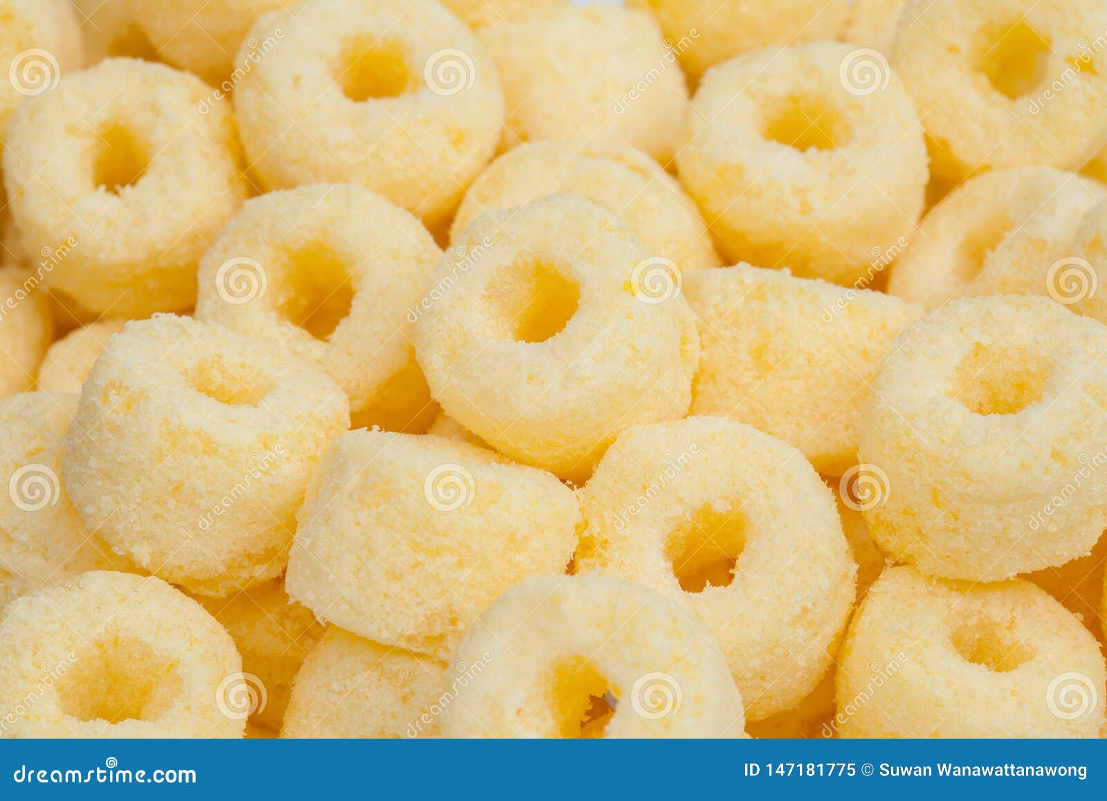Close Up Pile of Corn Ring Snack, Shots in Studio Stock Image - Image ...