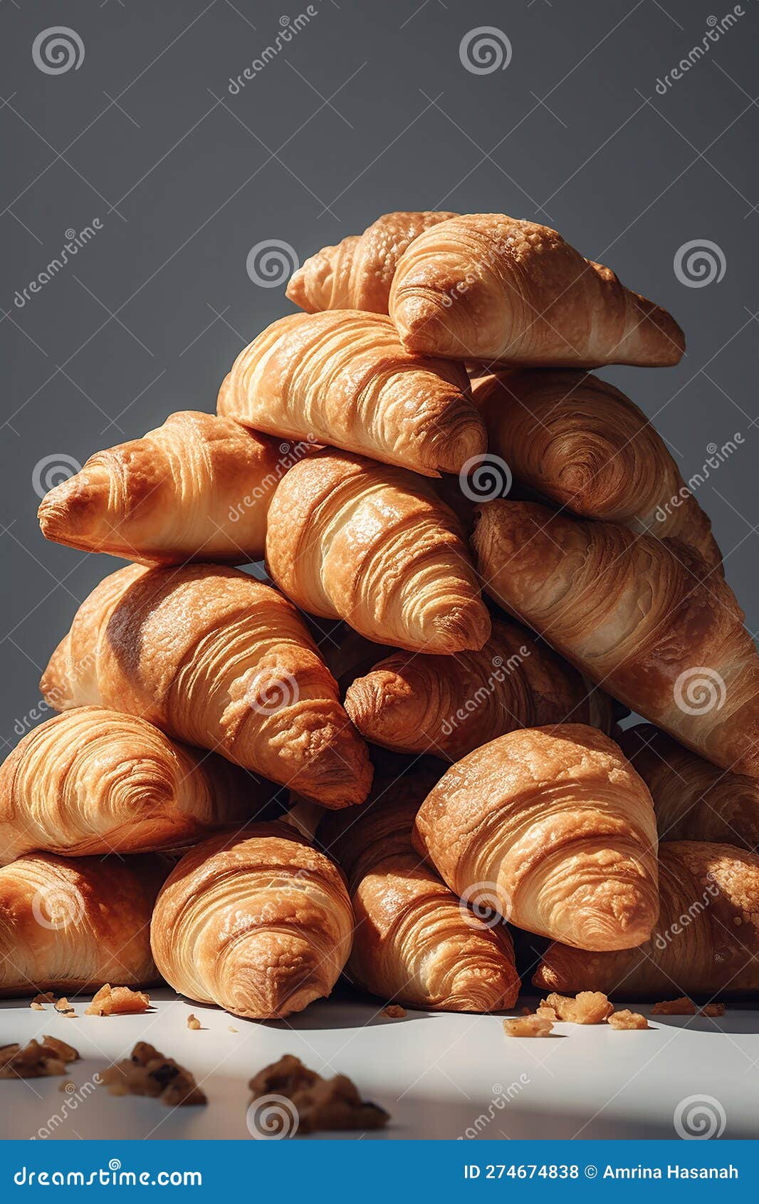 Close Up of Pile of Delicious Croissants. Generative AI Technology ...