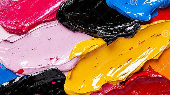 A Close Up of a Pile of Different Colored Paint Stock Photo - Image of ...