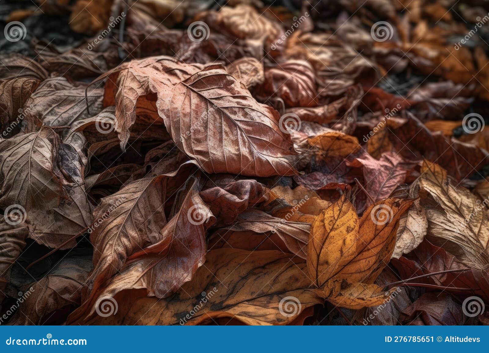 Close-up of Pile of Freshly Fallen Leaves, with Their Intricate ...