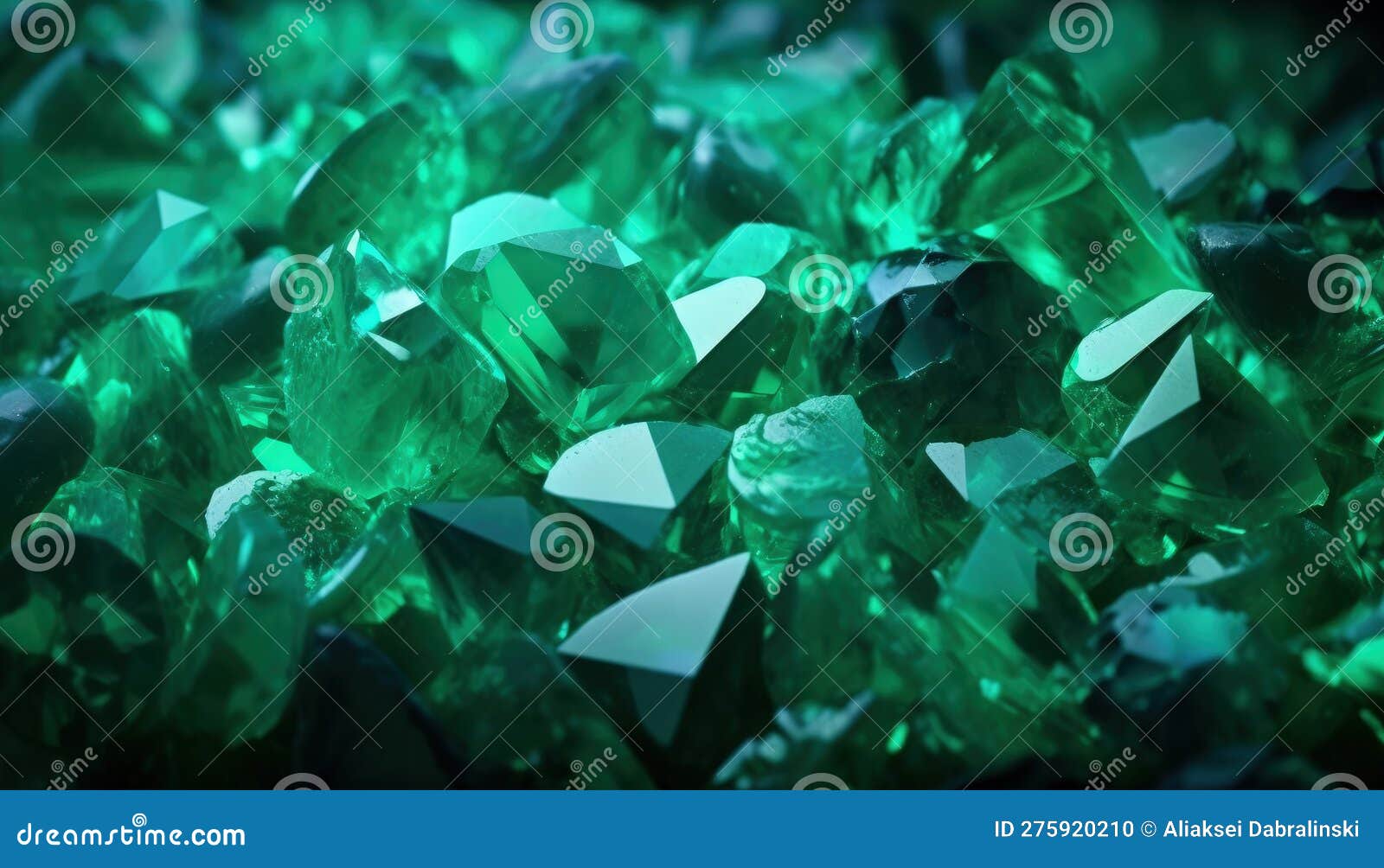 Close-up of a Pile of Green Crystals Stock Illustration - Illustration ...