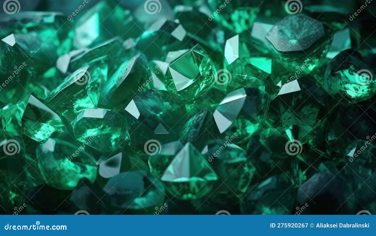 Close-up of a Pile of Green Crystals Stock Illustration - Illustration ...