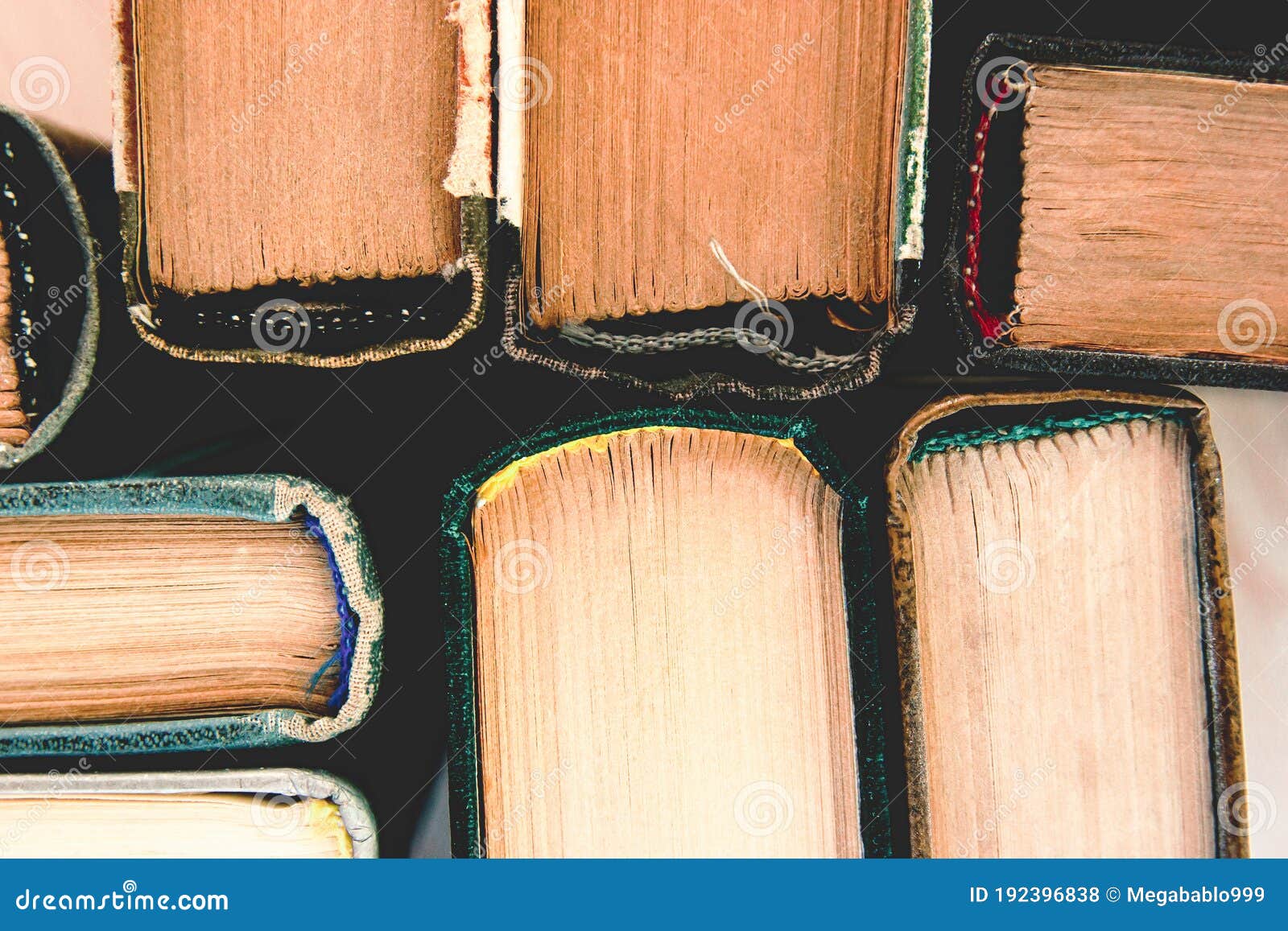 Close-up Pile of Old Book Background Stock Photo - Image of stack ...