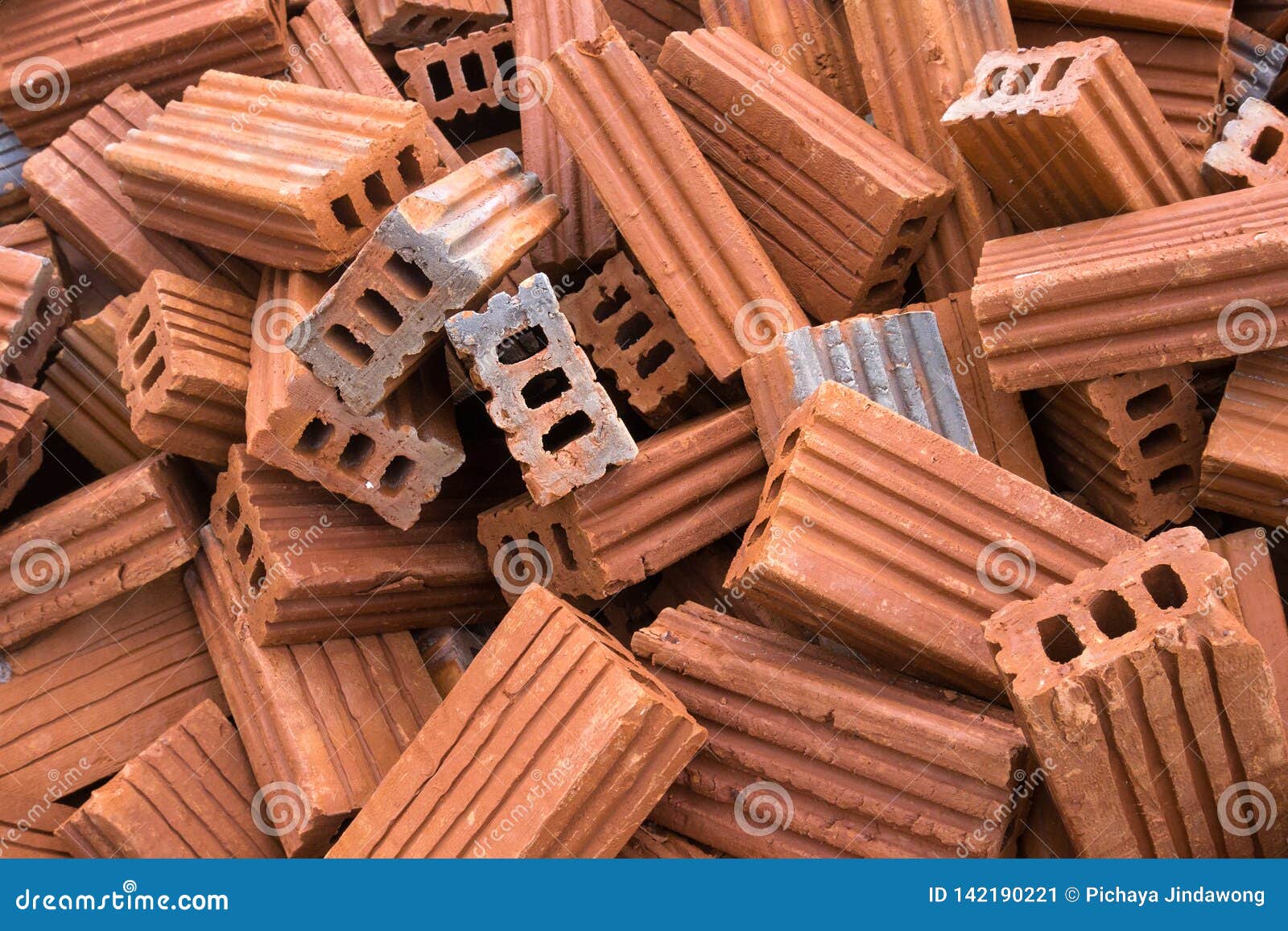 Pile of Orange Bricks for Construction Stock Image - Image of clay ...