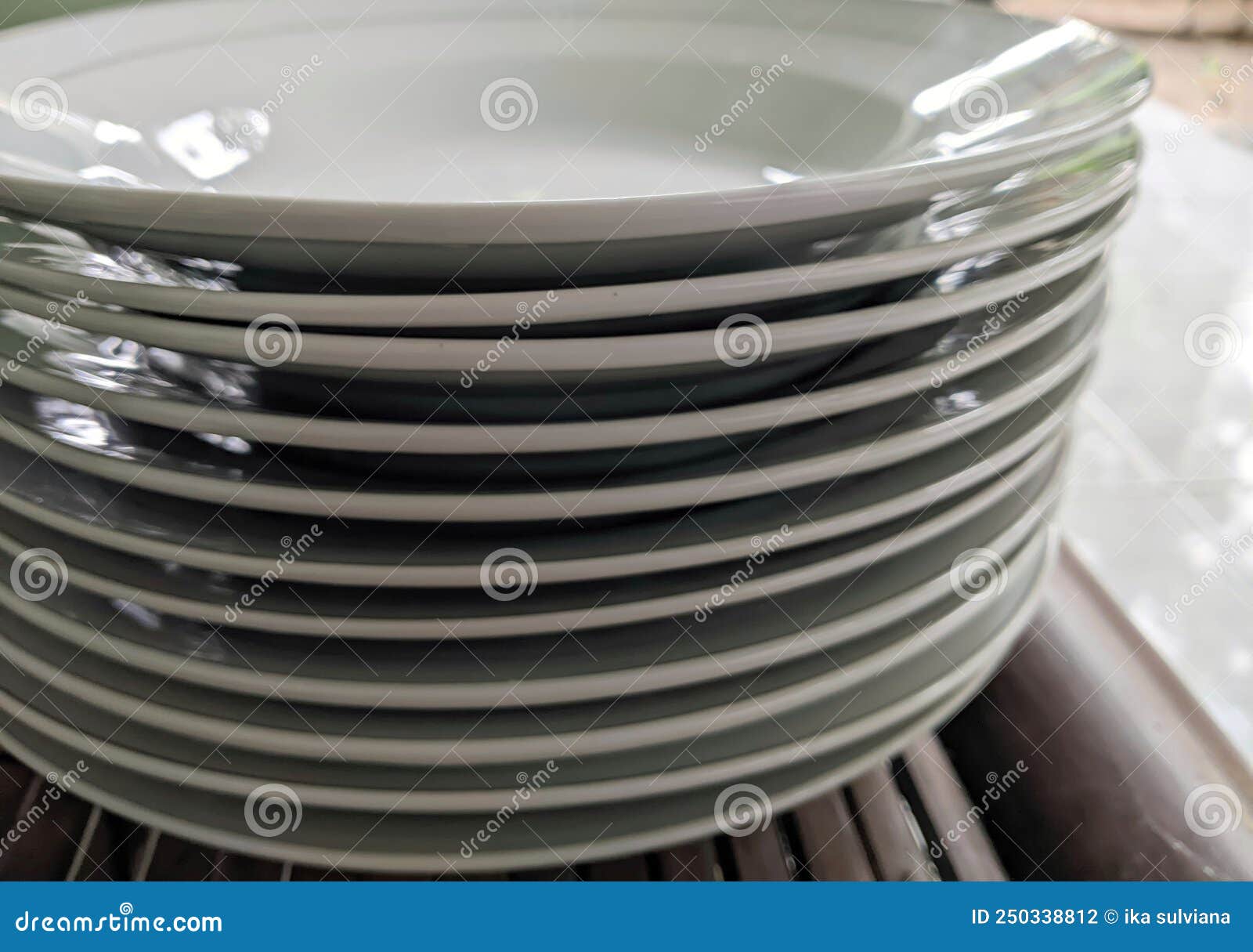 Close-up of a Pile of Plates Stock Photo - Image of plates, close ...