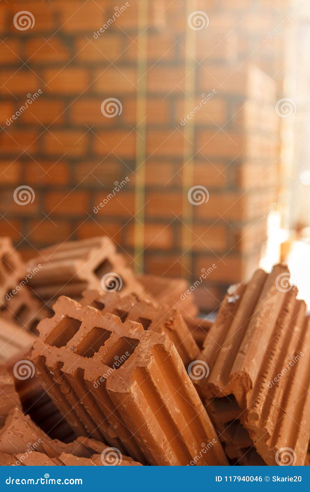 Close Up of Pile of Red Clay Bricks Stock Photo - Image of pile ...