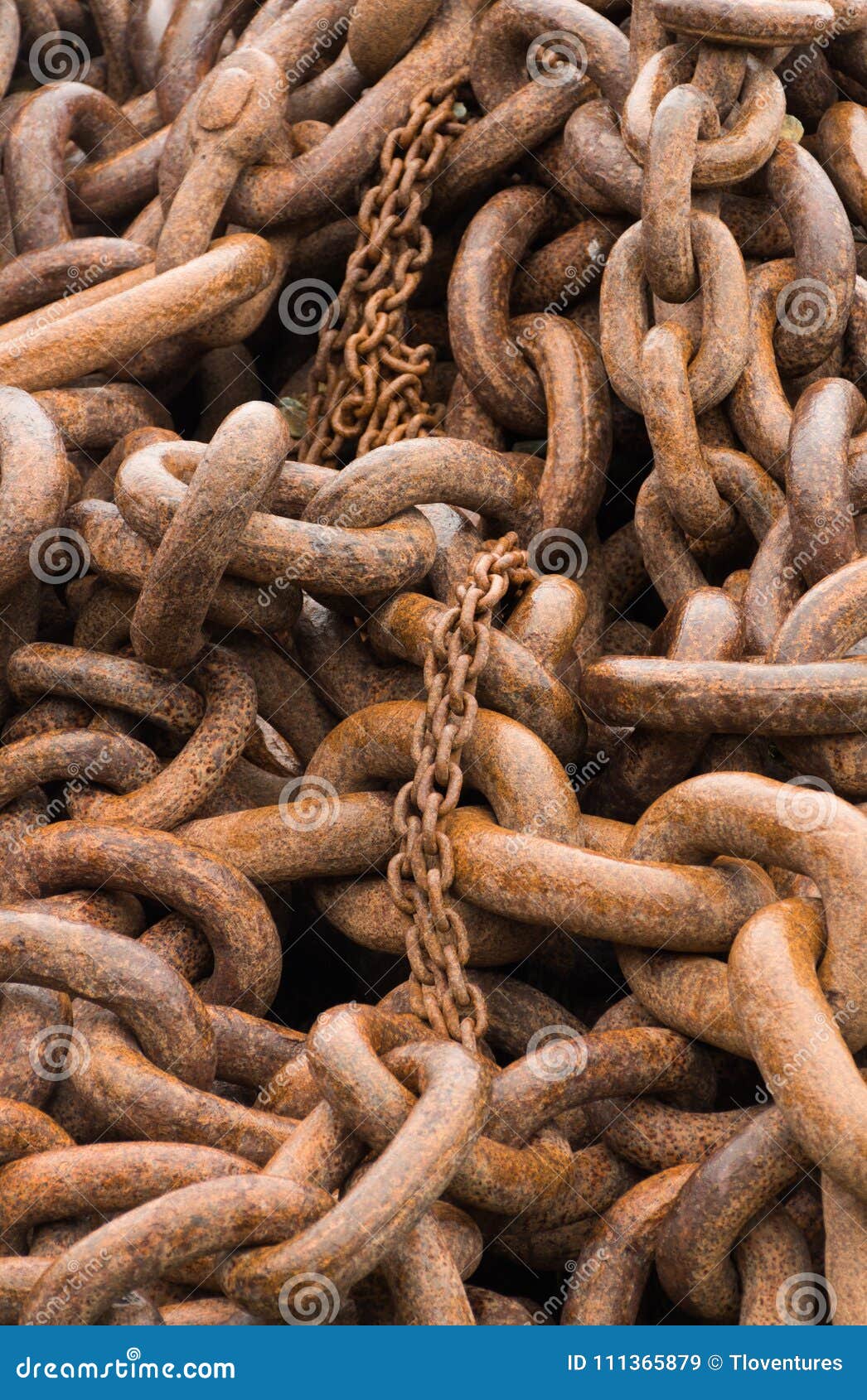 Close Up of Rusted Chains stock image. Image of links - 111365879