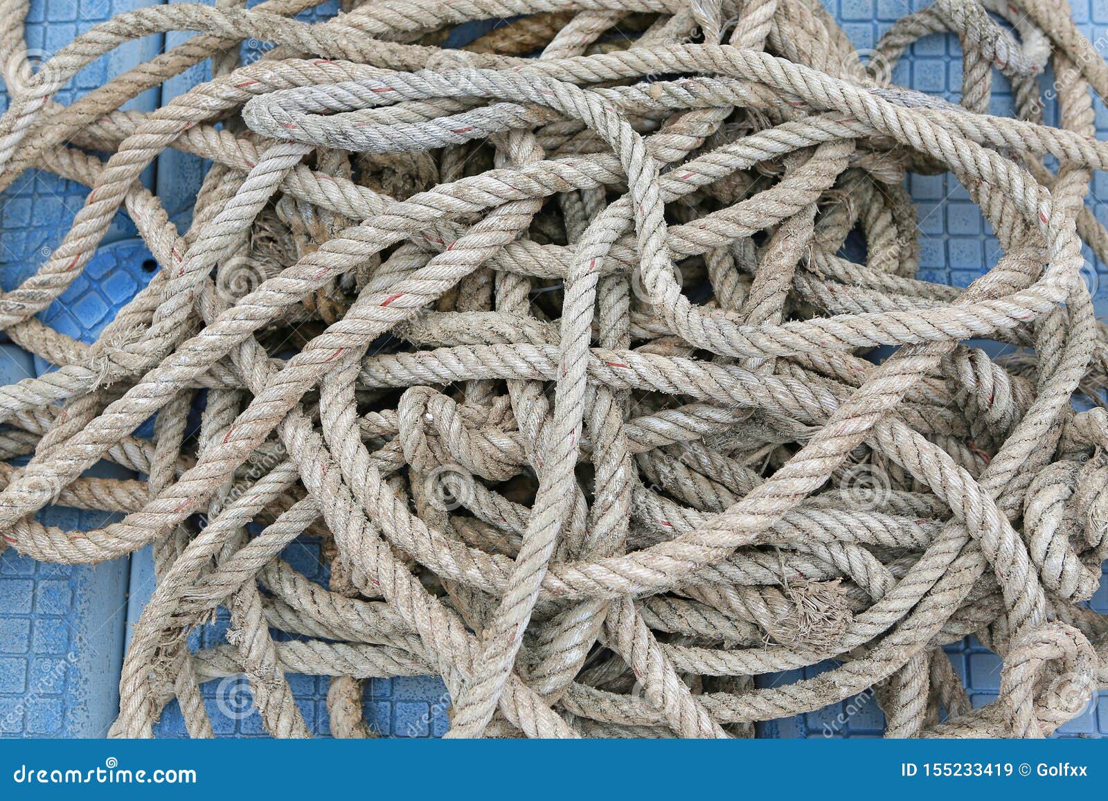 Close-up Pile of Ship Rope on Floating Pontoon Stock Image - Image of ...