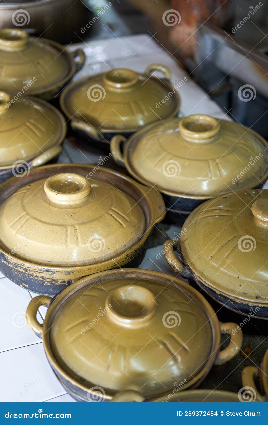 Close-up of a Pile of Terracotta Containers in the Kitchen Stock Photo ...