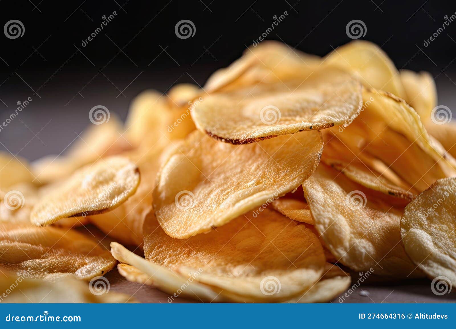 Close-up of Pile of Thin and Crispy Potato Chips Stock Illustration ...